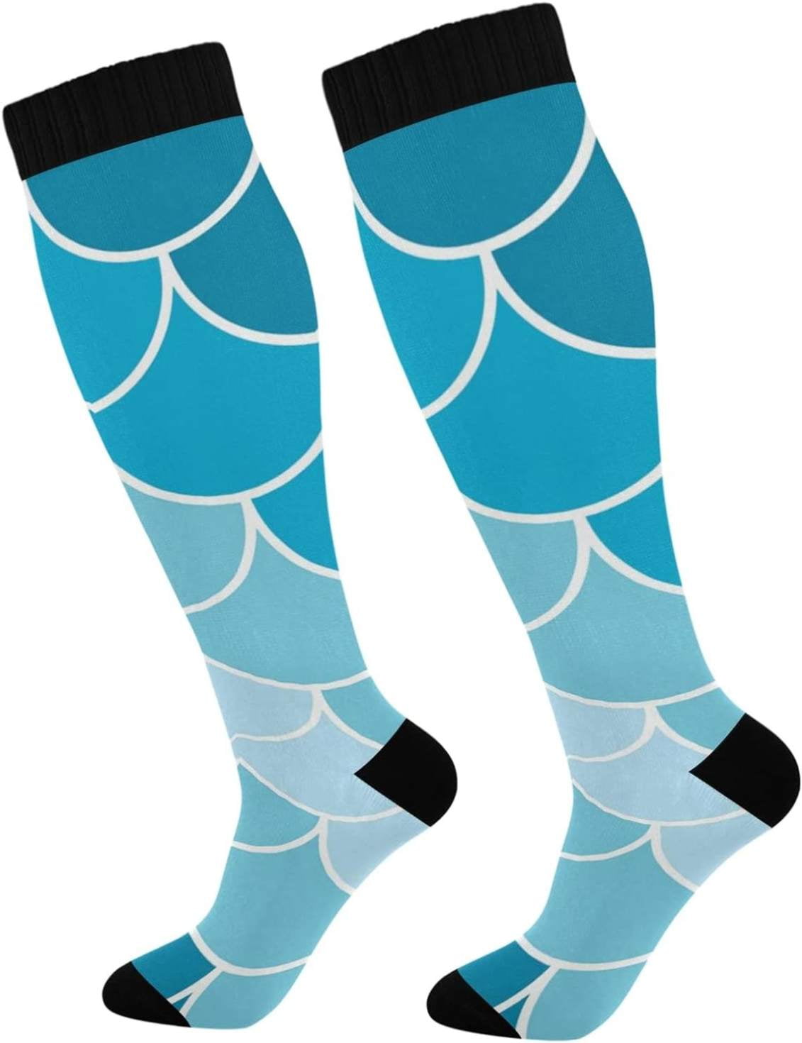 GZHJMY Mermaid Compression Socks, Women Men Long Stocking (20-30mmHg ...