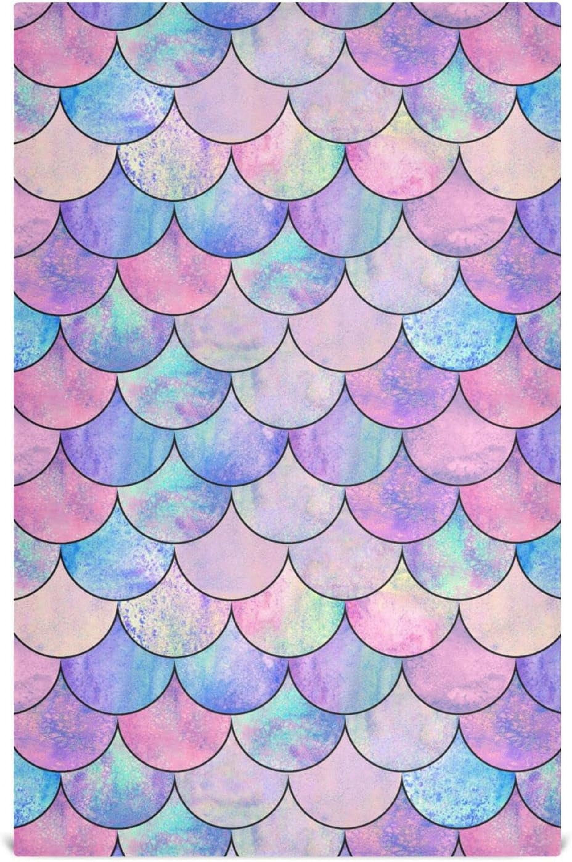 GZHJMY Mermaid Fish Scale Wave Kitchen Towels Set of 1 Dishcloths Hand ...