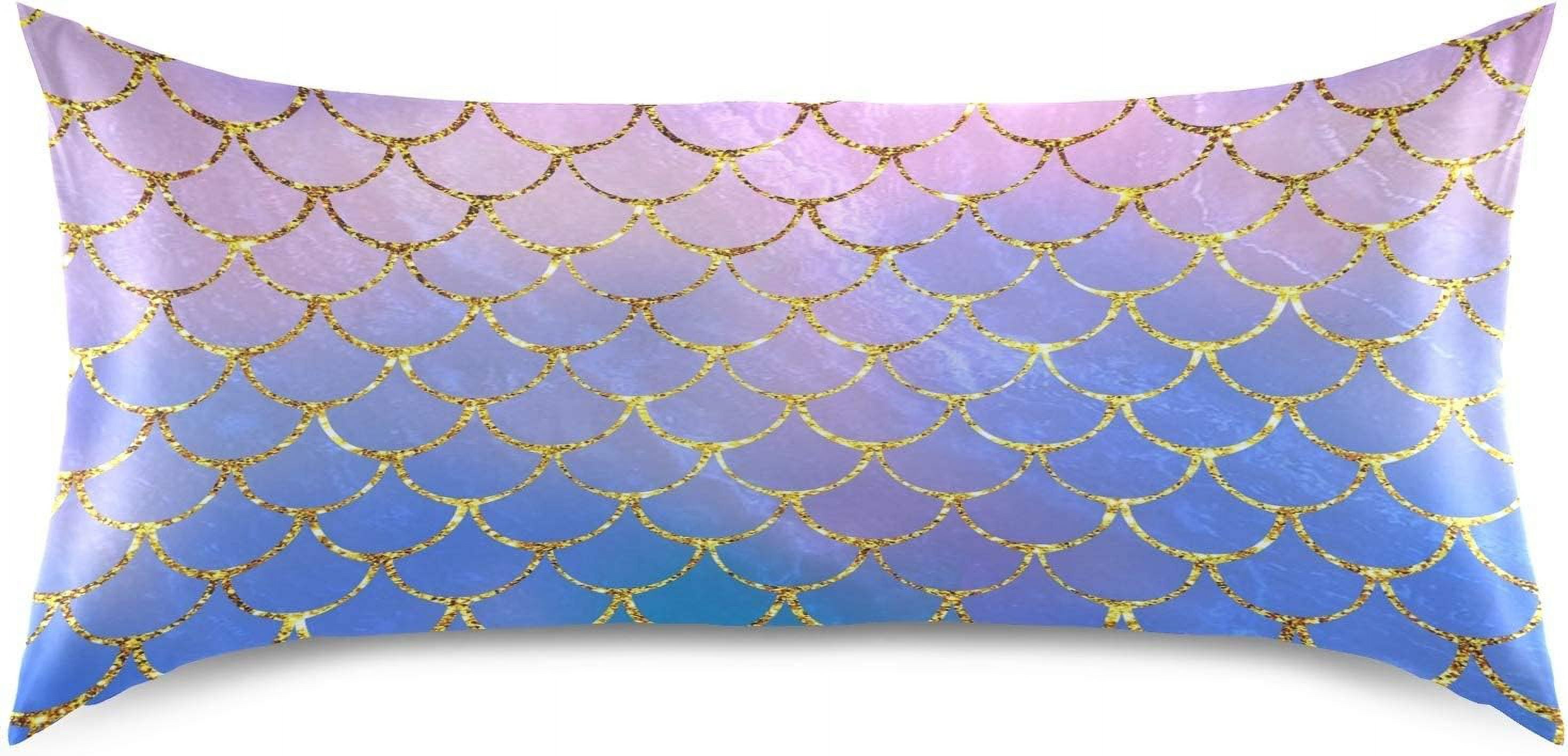 GZHJMY Mermaid Fish Scales Satin Pillowcase for Hair and Skin Silk ...