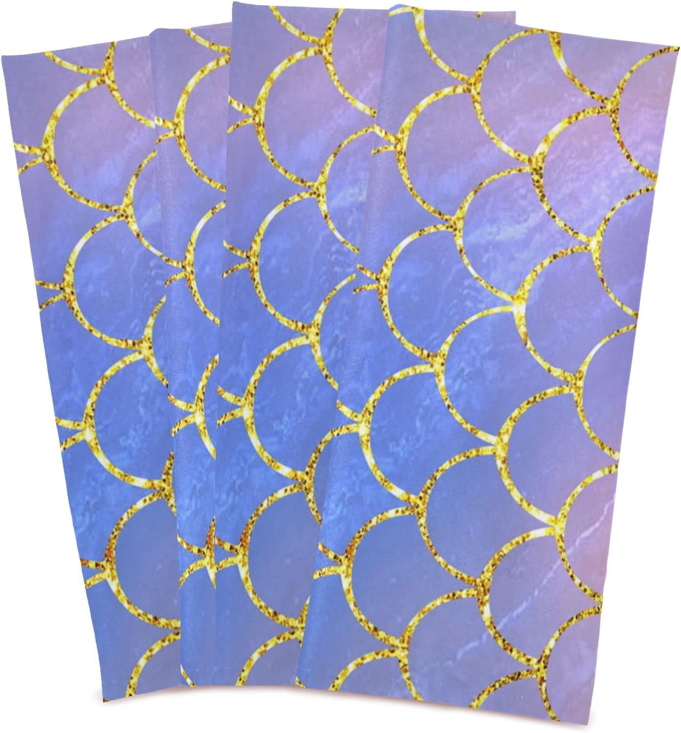 GZHJMY Mermaid Scales Pink Blue Kitchen Towels Set of 4 Dishcloths Hand ...