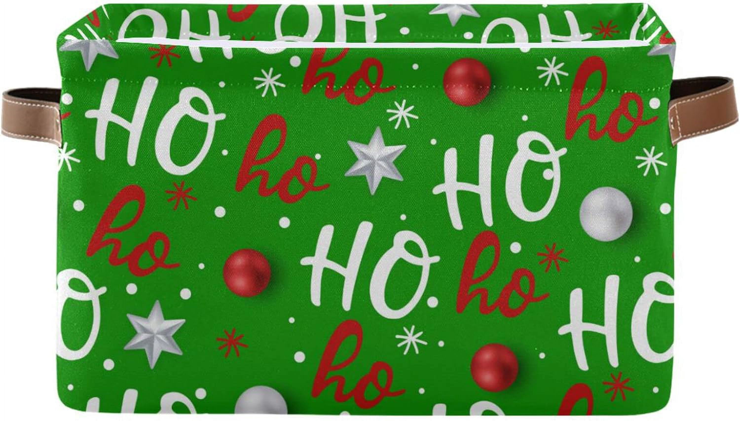 GZHJMY Merry Christmas Storage Basket with Handles Collapsible Storage ...