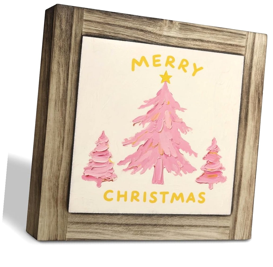 GZHJMY Merry Christmas Wood Sign, Christmas Tree Decor, Wood Plaques ...