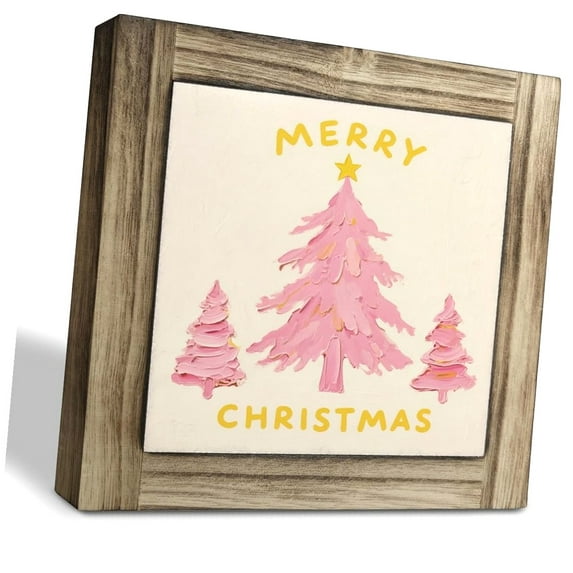 GZHJMY Merry Christmas Wood Sign, Christmas Tree Decor, Wood Plaques ...