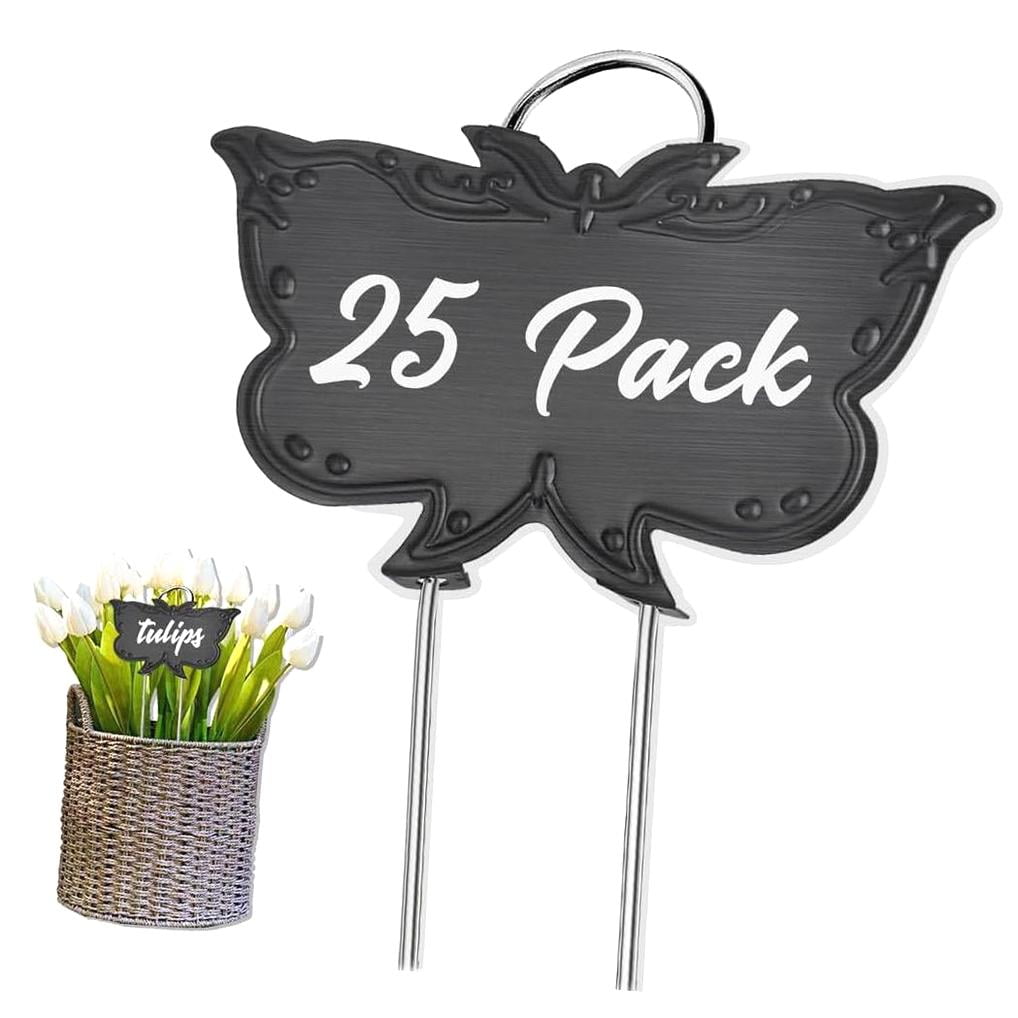 GZHJMY Metal Plant Labels, Tall Butterfly Garden Markers for Flowers ...