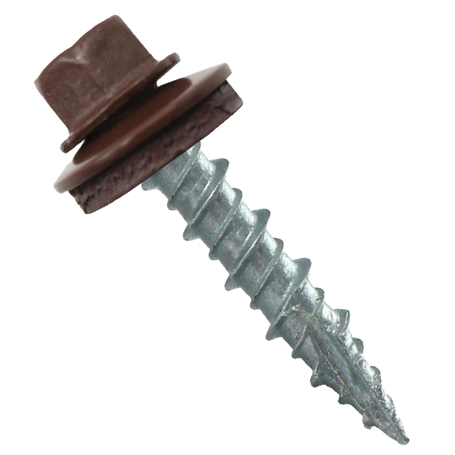 GZHJMY Metal Roofing Screws: 250-Pack 10 x 1 Brown Hexagonal Sheet ...