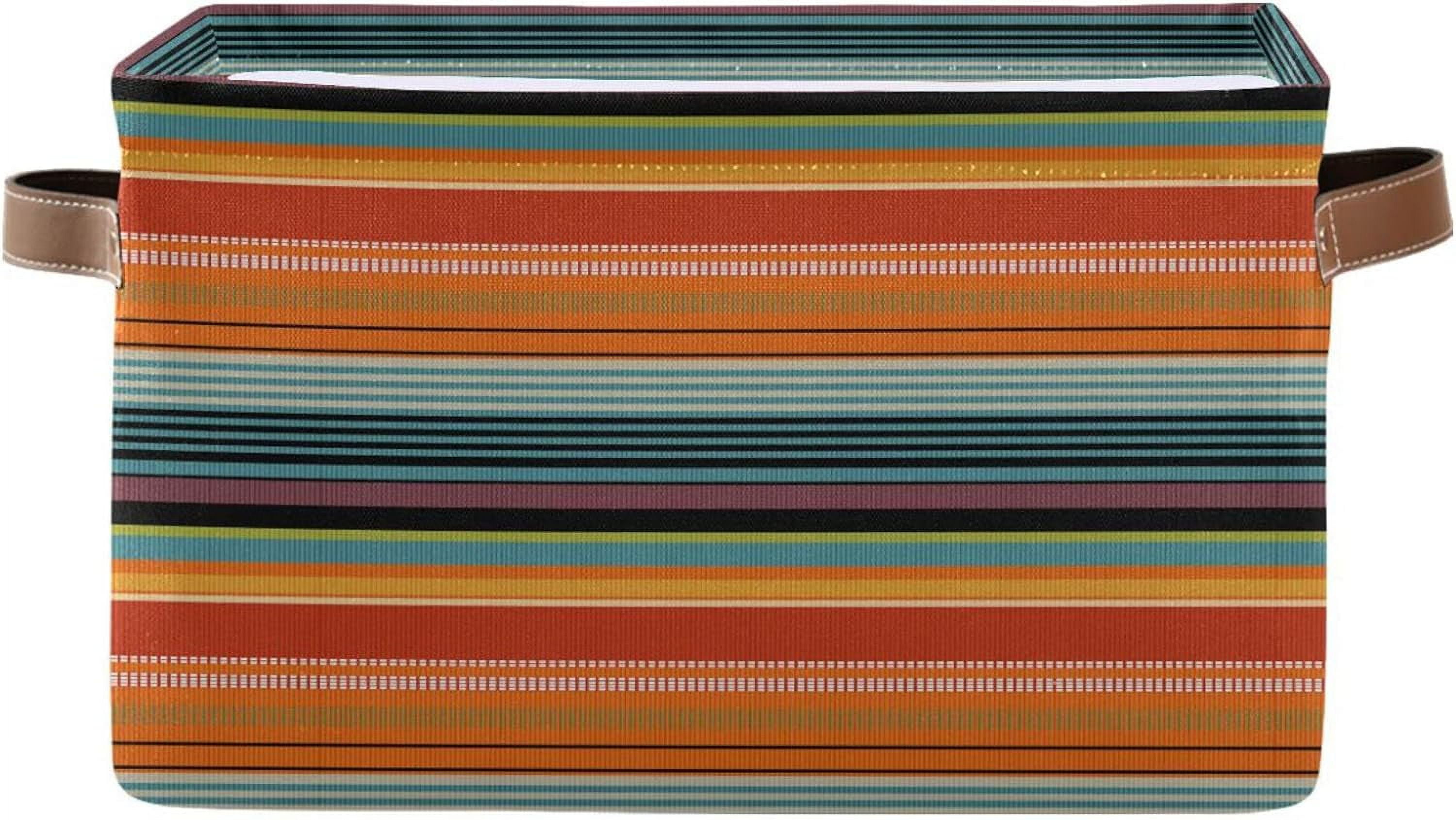 GZHJMY Mexican Serape Blanket Colorful Shelf Storage Baskets, Foldable ...