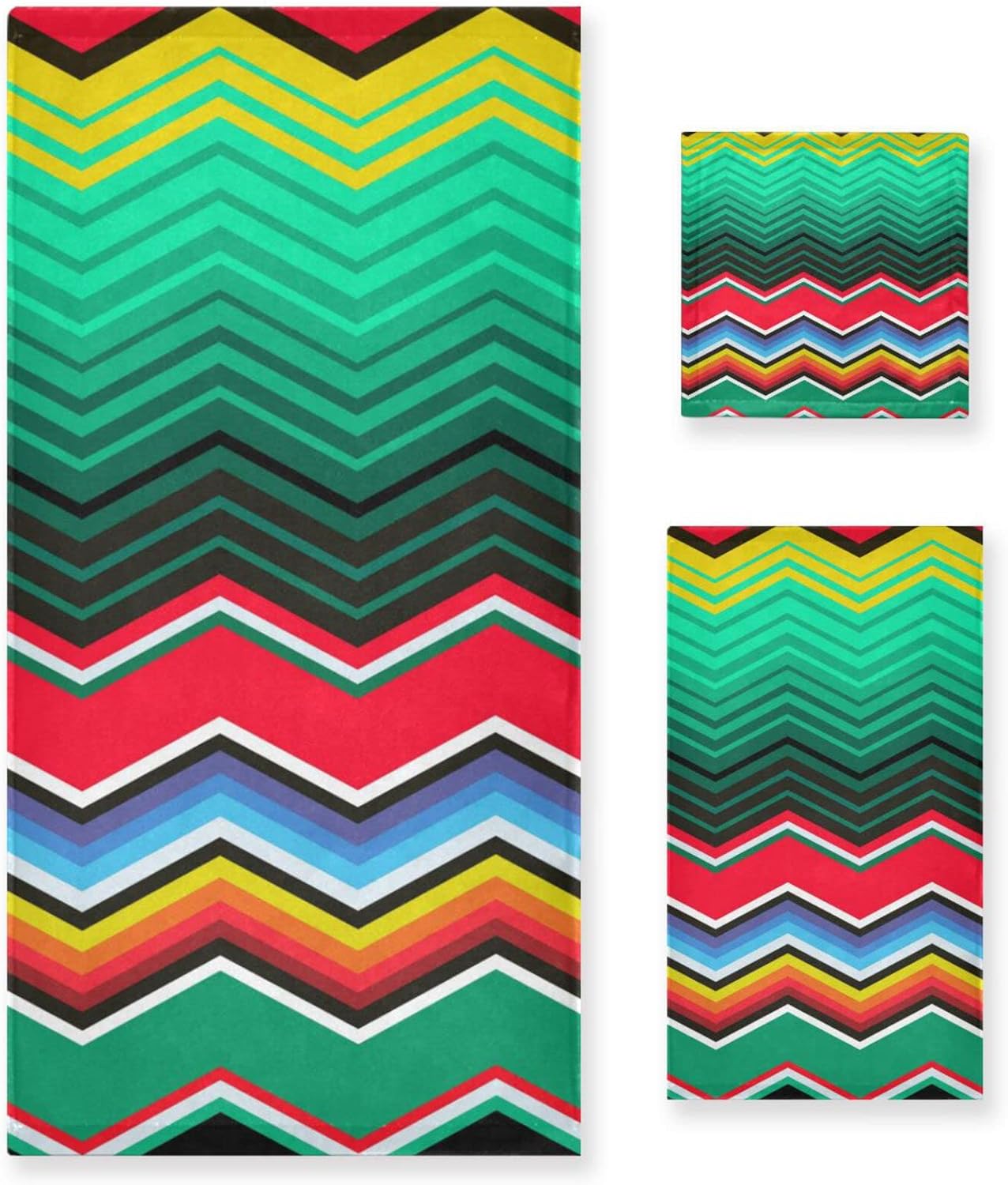 GZHJMY Mexican Serape Blanket Stripes Bath Towel Set of 3, Absorbent ...