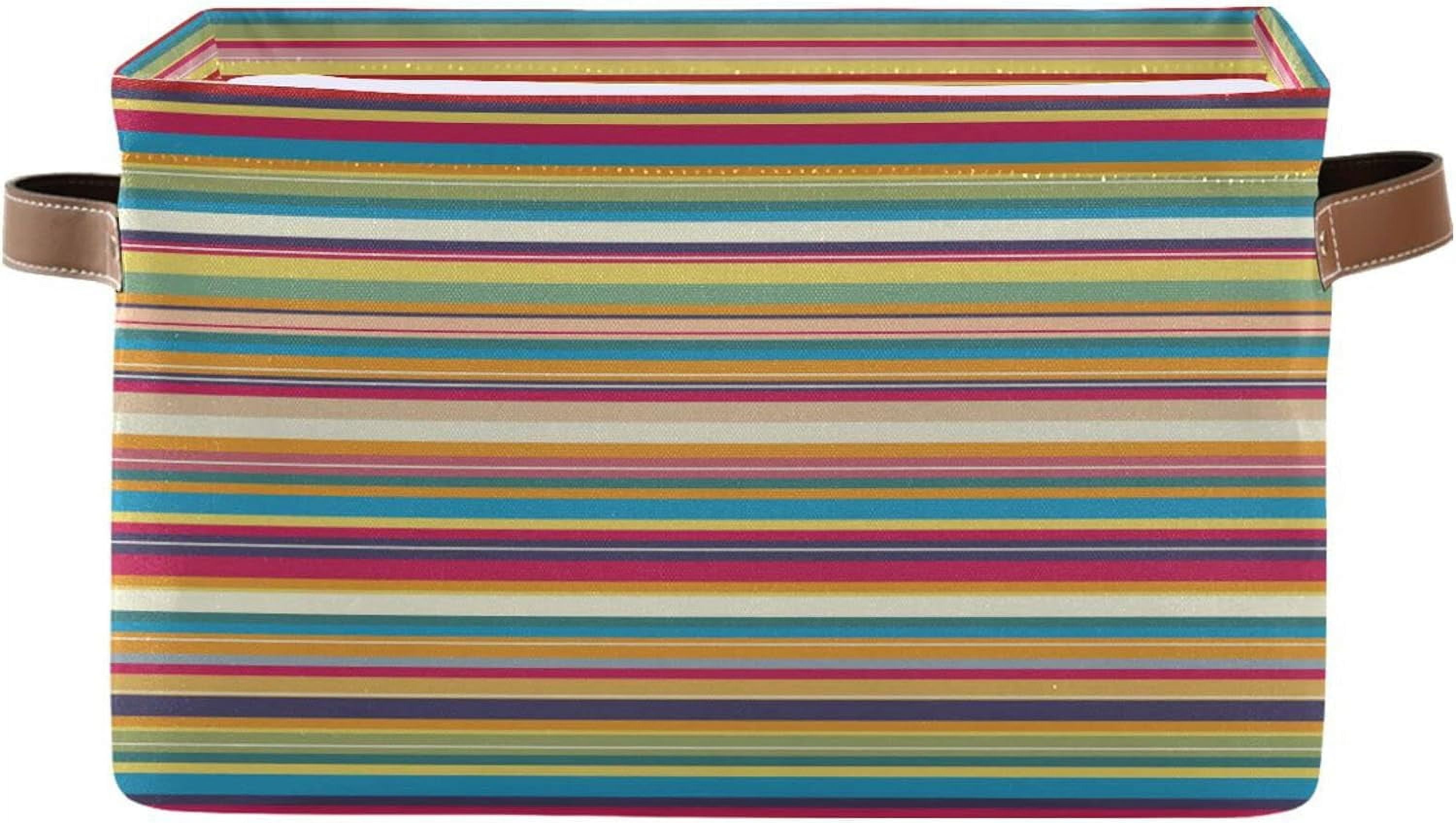 GZHJMY Mexican Serape Blanket Stripes Shelf Storage Baskets, Foldable ...