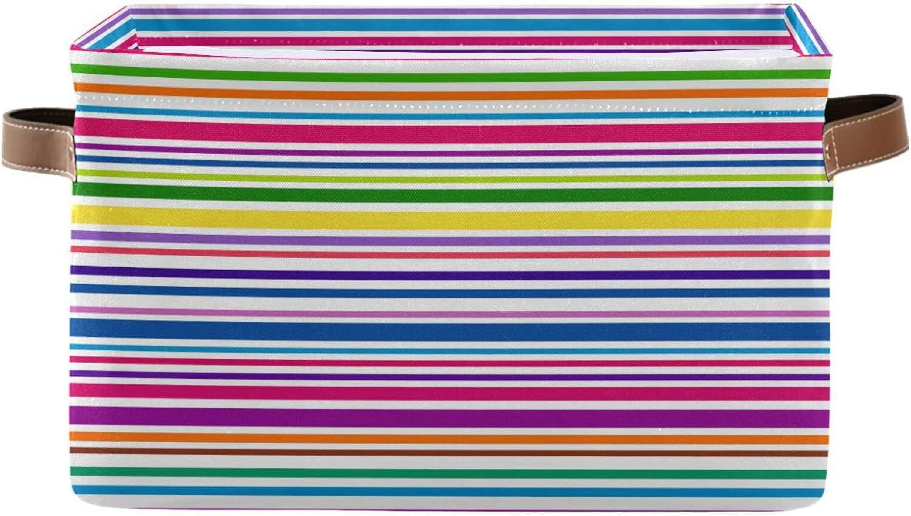 GZHJMY Mexican Serape Blanket Stripes Shelf Storage Baskets, Foldable ...