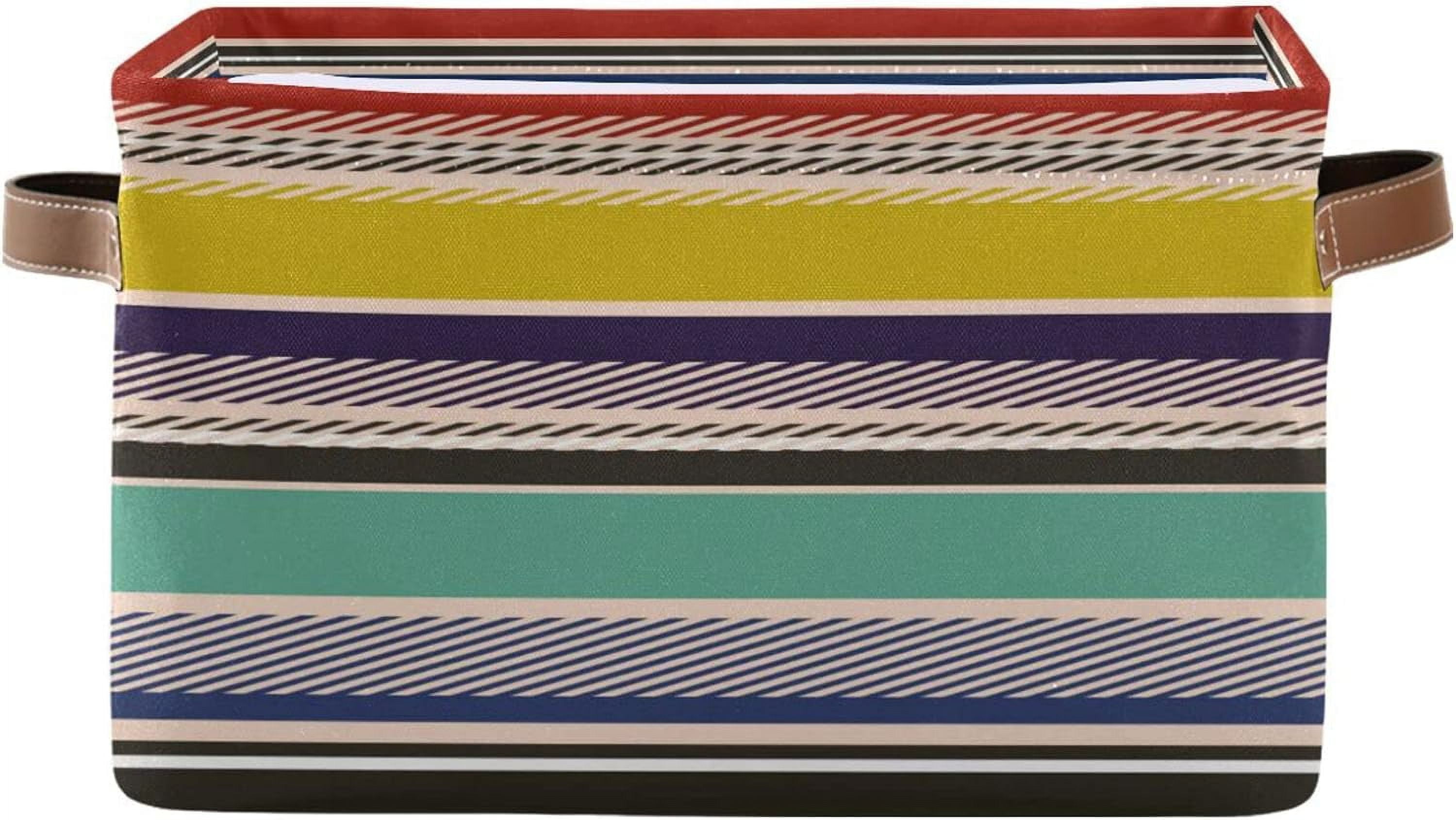 GZHJMY Mexican Serape Blanket Stripes Shelf Storage Baskets, Foldable ...
