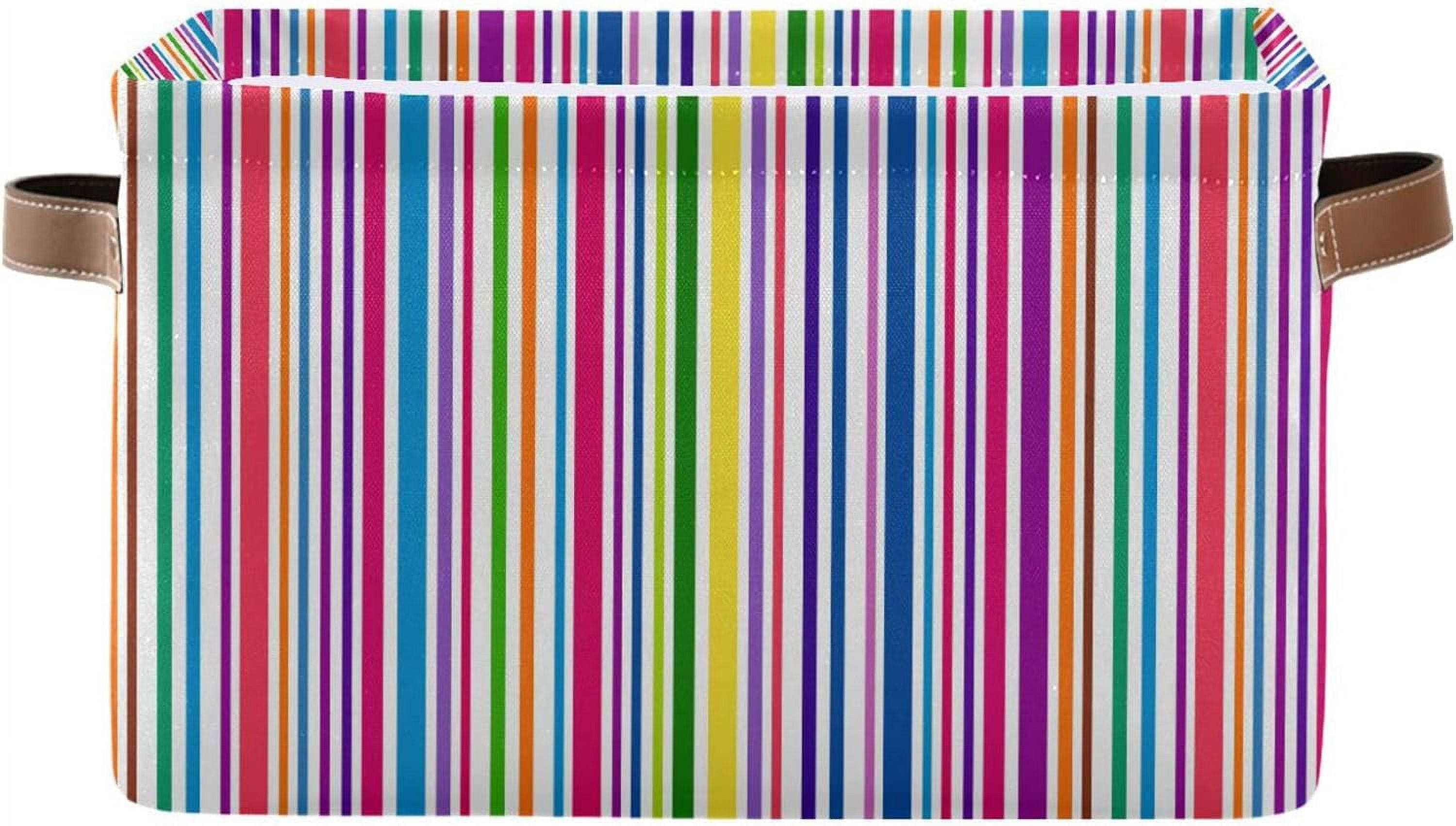 GZHJMY Mexican Serape Blanket Stripes Shelf Storage Baskets, Foldable ...