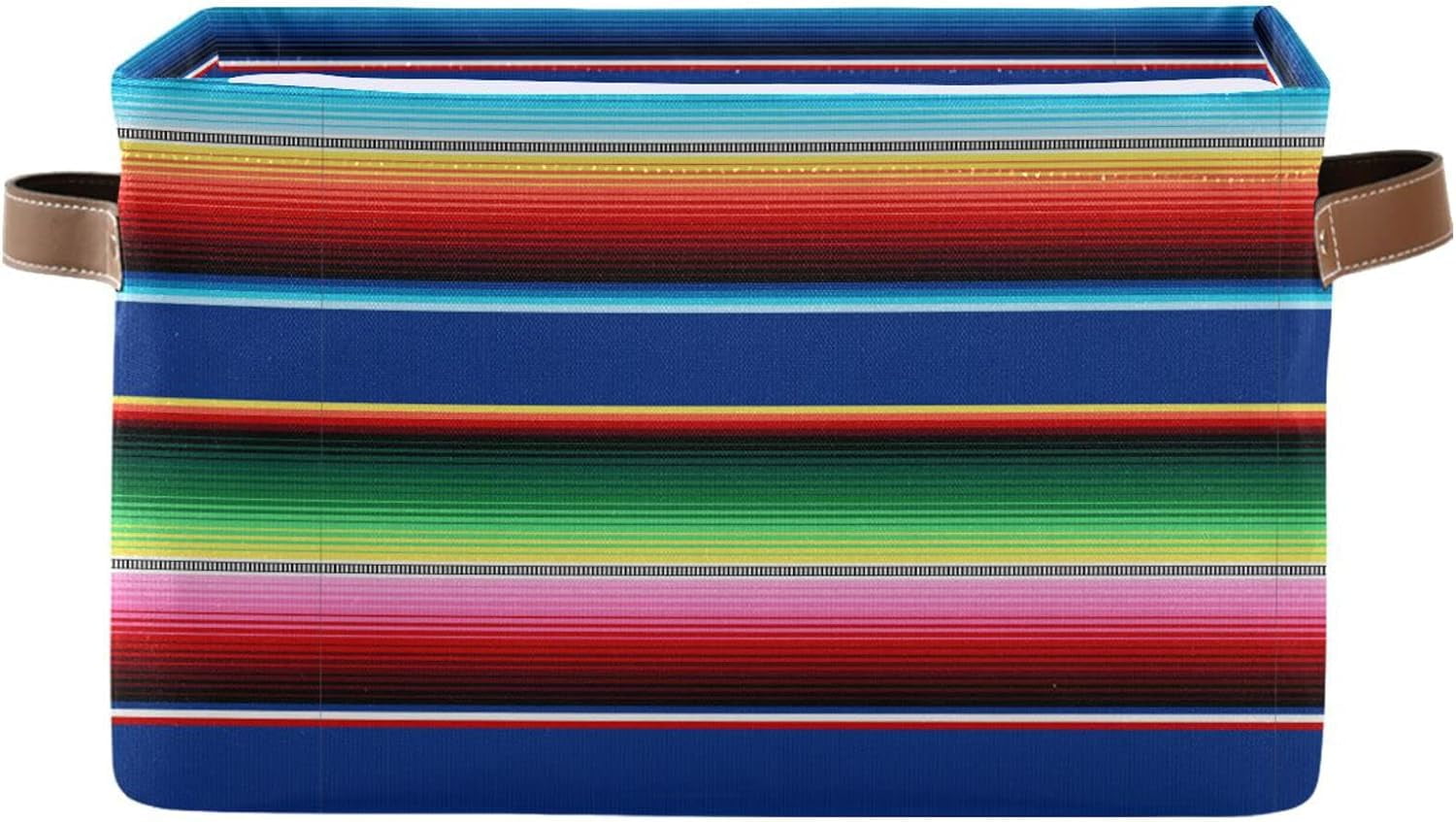 GZHJMY Mexican Serape Blanket Stripes Shelf Storage Baskets, Foldable ...