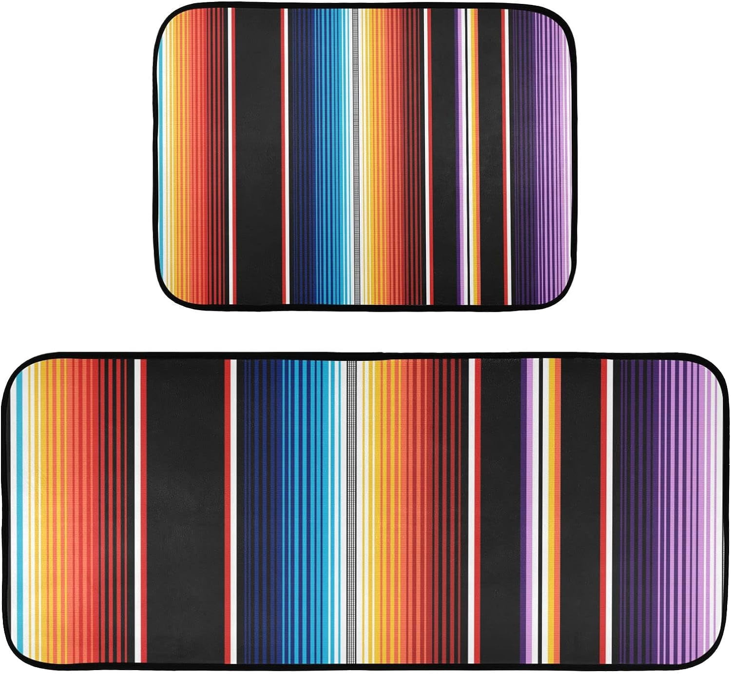 GZHJMY Mexican Stripe Anti Fatigue Mats for Kitchen Floor,Set of 2 Non ...