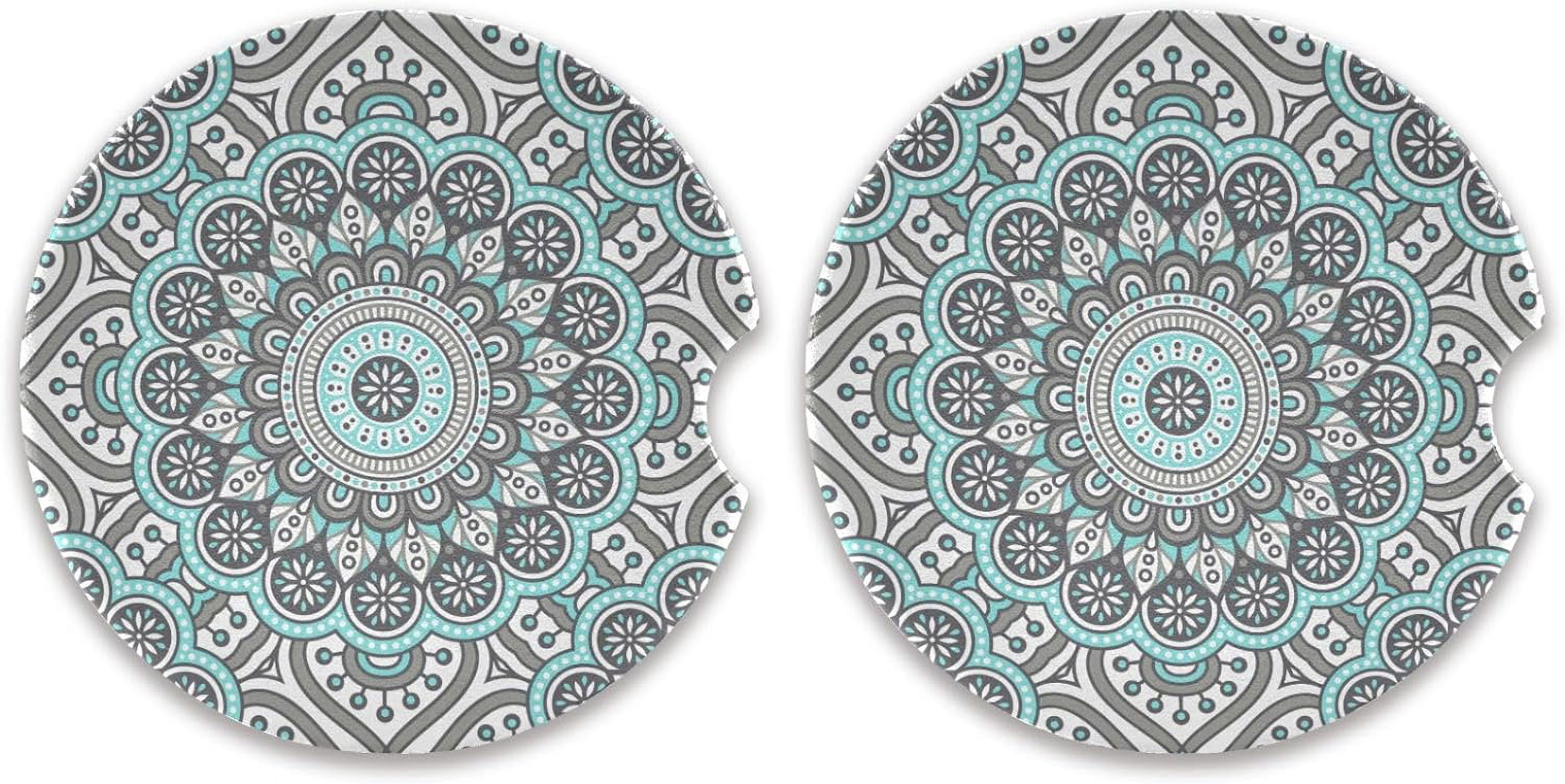 GZHJMY Mexican Talavera Car Coasters 2 Pack Drinks Absorbent Ceramic ...