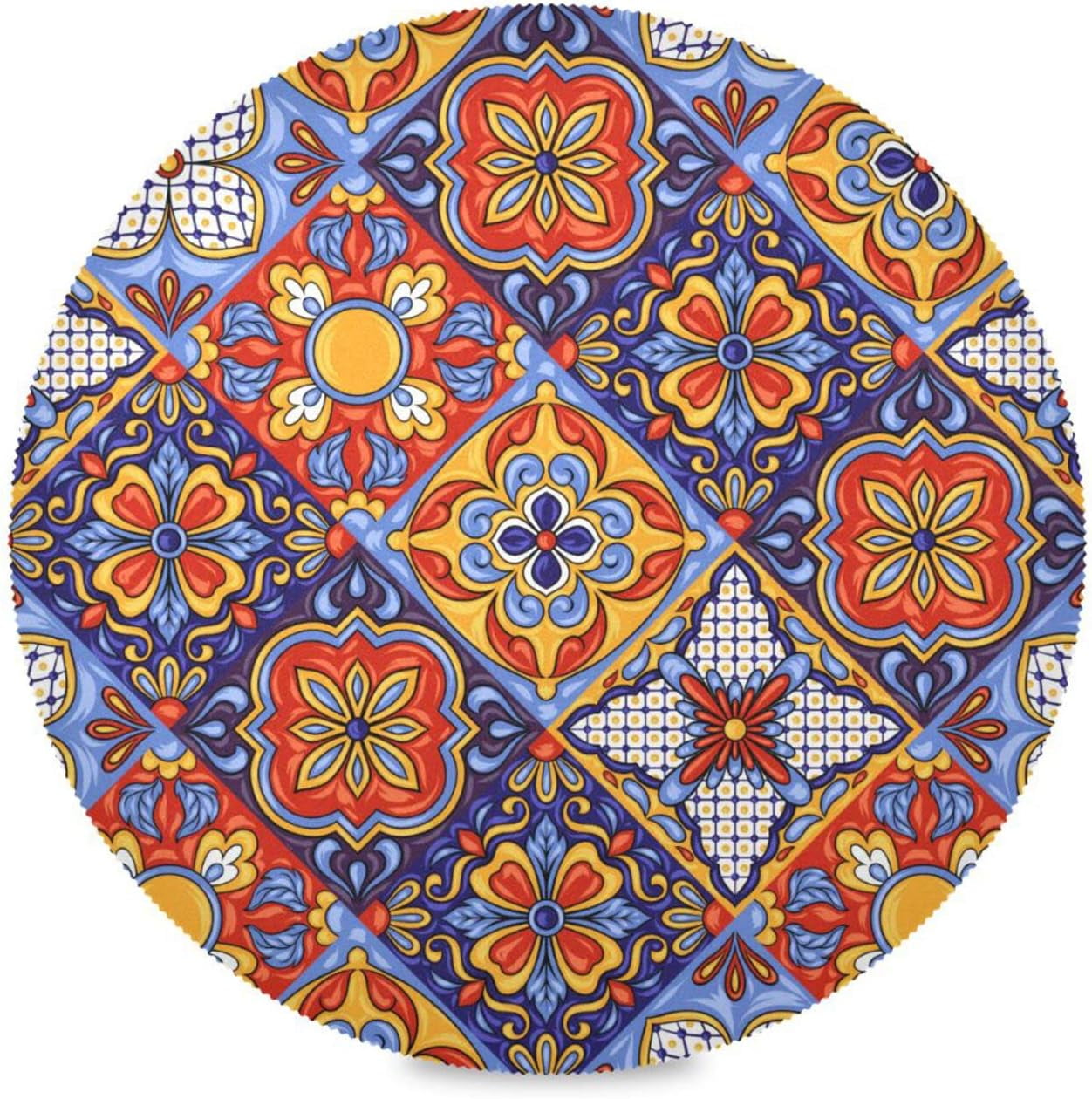 GZHJMY Mexican Talavera Round Placemats Set of 6,Non-Slip Heat ...