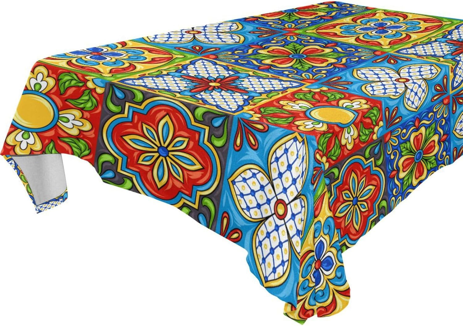 GZHJMY Mexican Talavera Square Tablecloth, Waterproof Stain Wrinkle ...