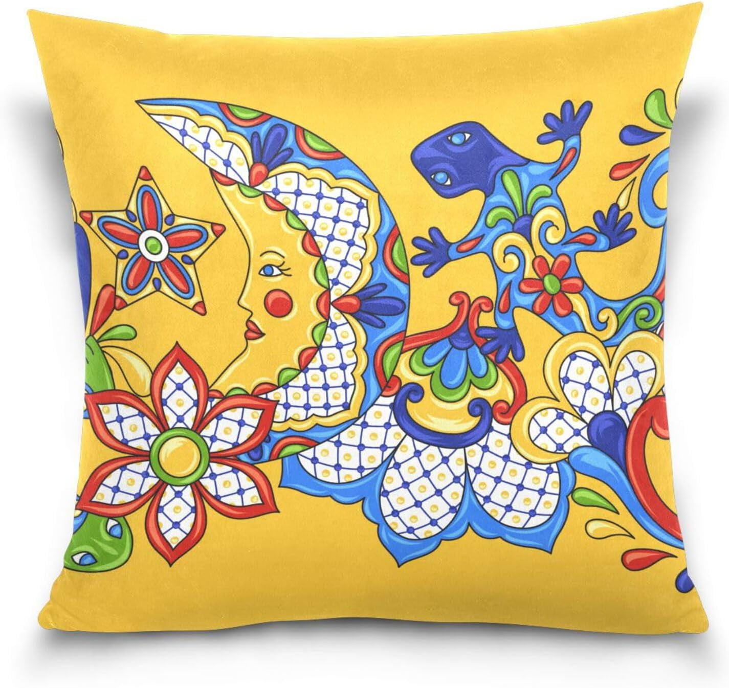 GZHJMY Mexican Talavera Throw Pillow Cover 20 x 20 Inch, Soft Square ...