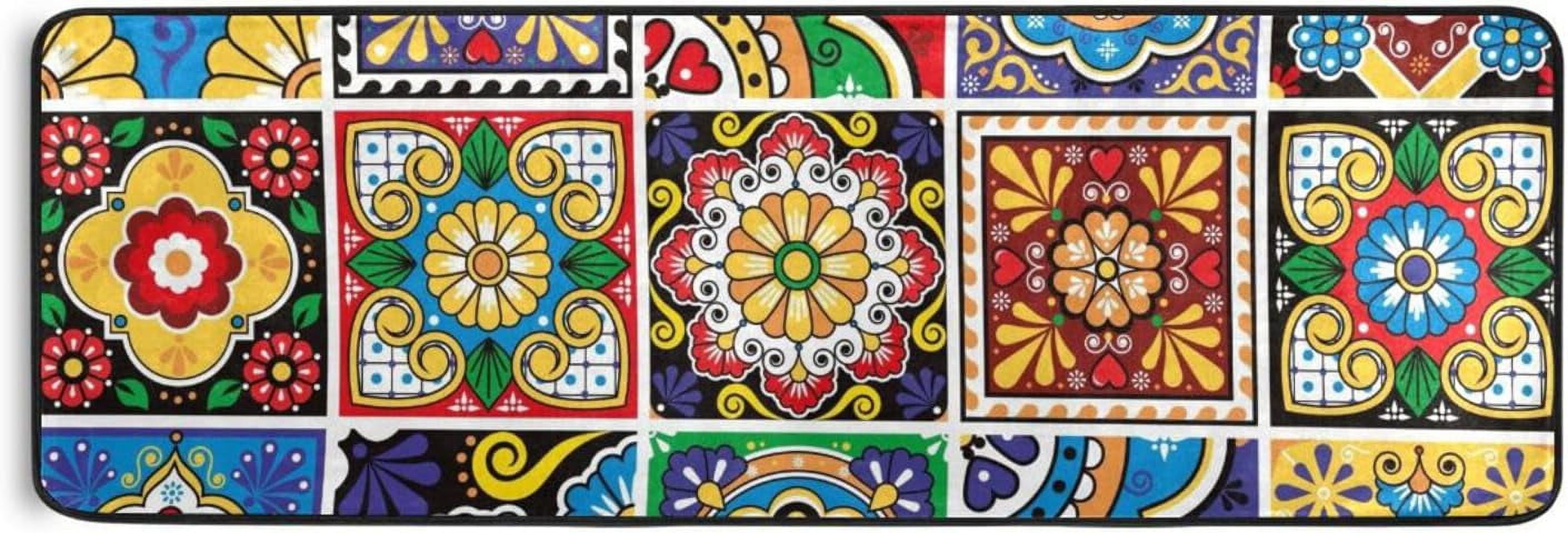 GZHJMY Mexican Texture Area Rug - 2' x 6' Washable Runner Rugs with ...