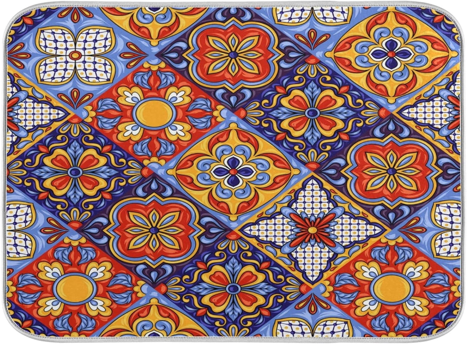 GZHJMY Microfiber Dish Drying Mat, Mexican Ceramic Tile Pattern Drying ...