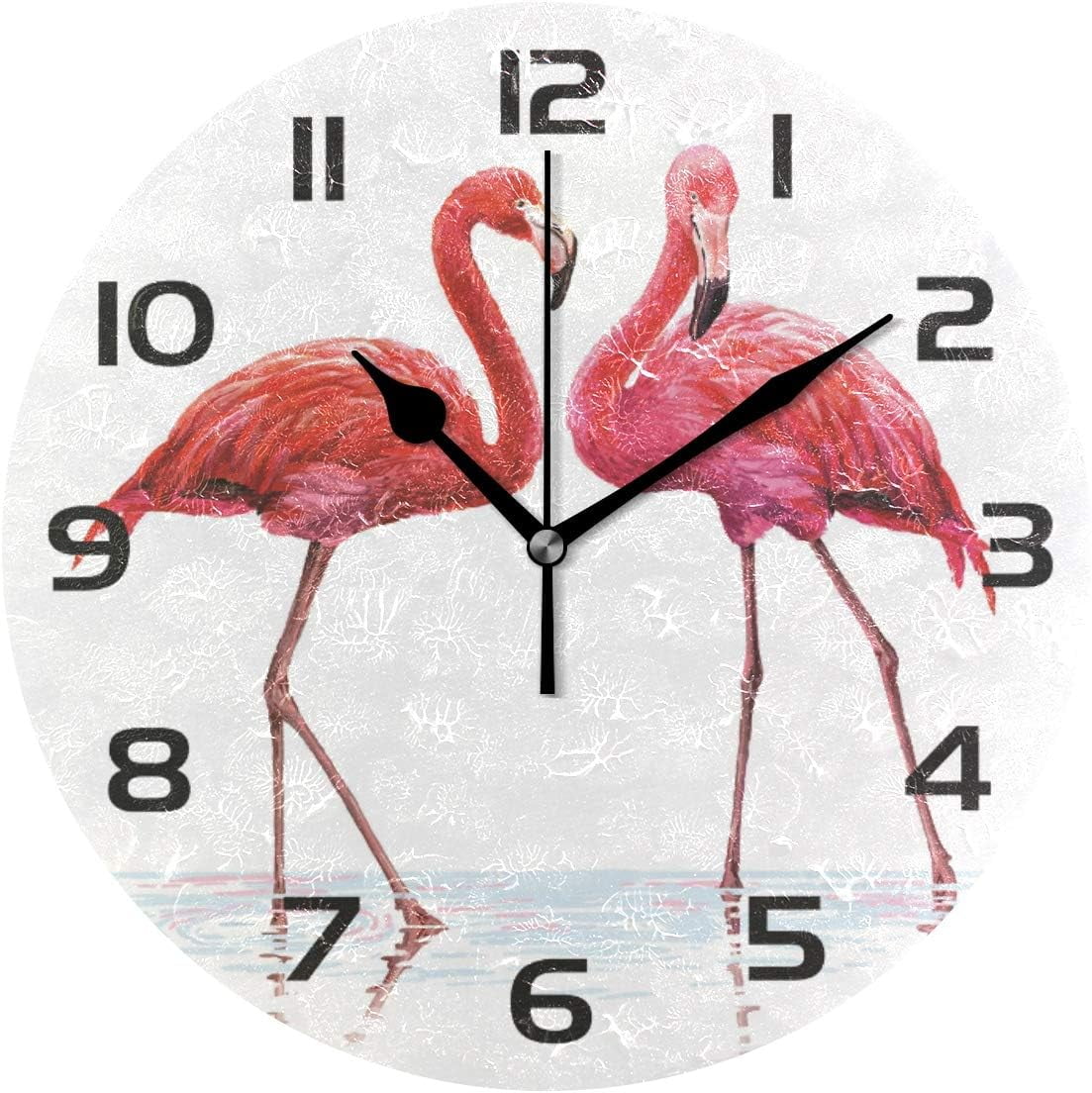 GZHJMY Modern White Marble Texture Wall Clock, Silent Non Ticking ...