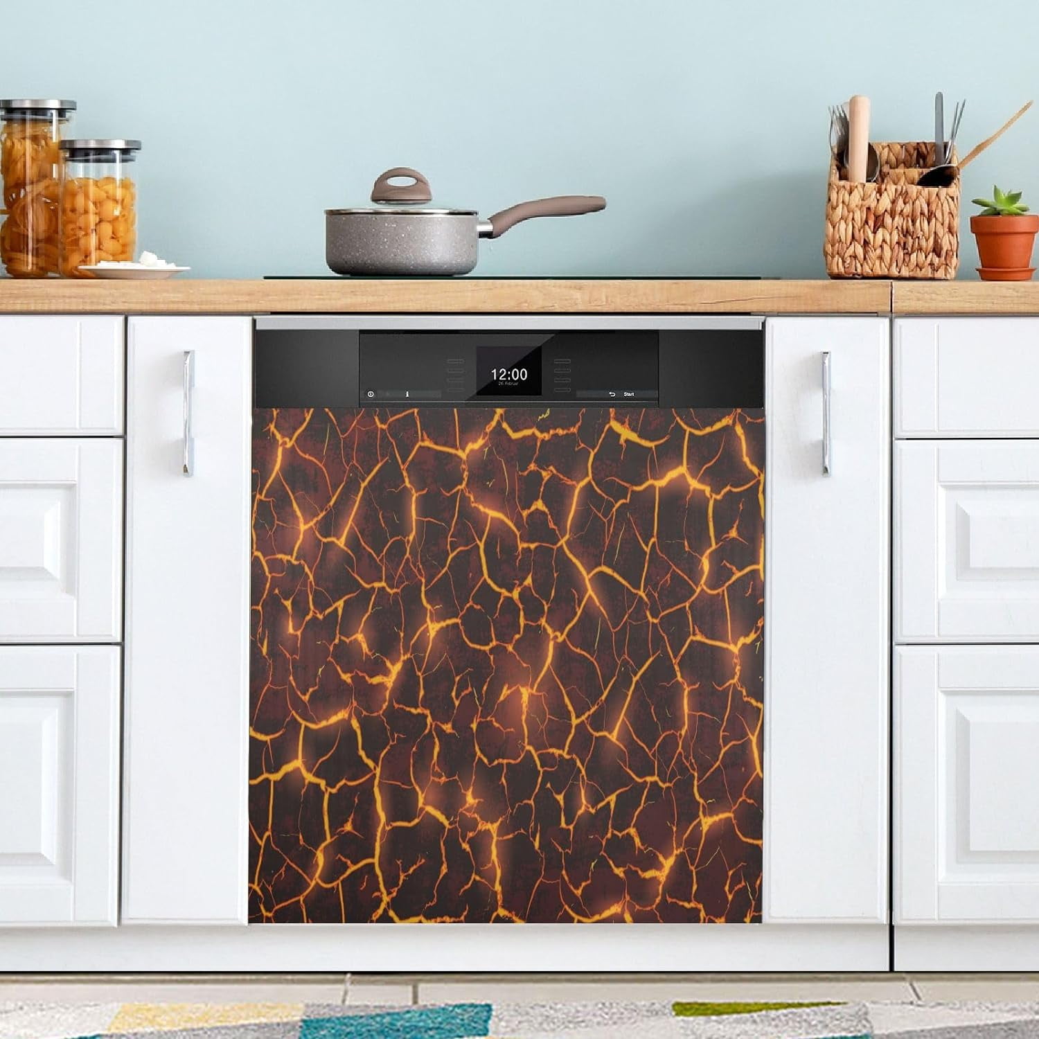 GZHJMY Molten Lava Texture Dishwasher Magnet Cover, Kitchen Dish Washer ...