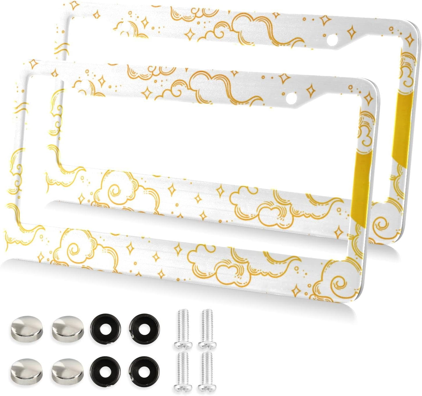GZHJMY Moon Clouds Stars Starry License Plate Frames for Women Men 2 ...