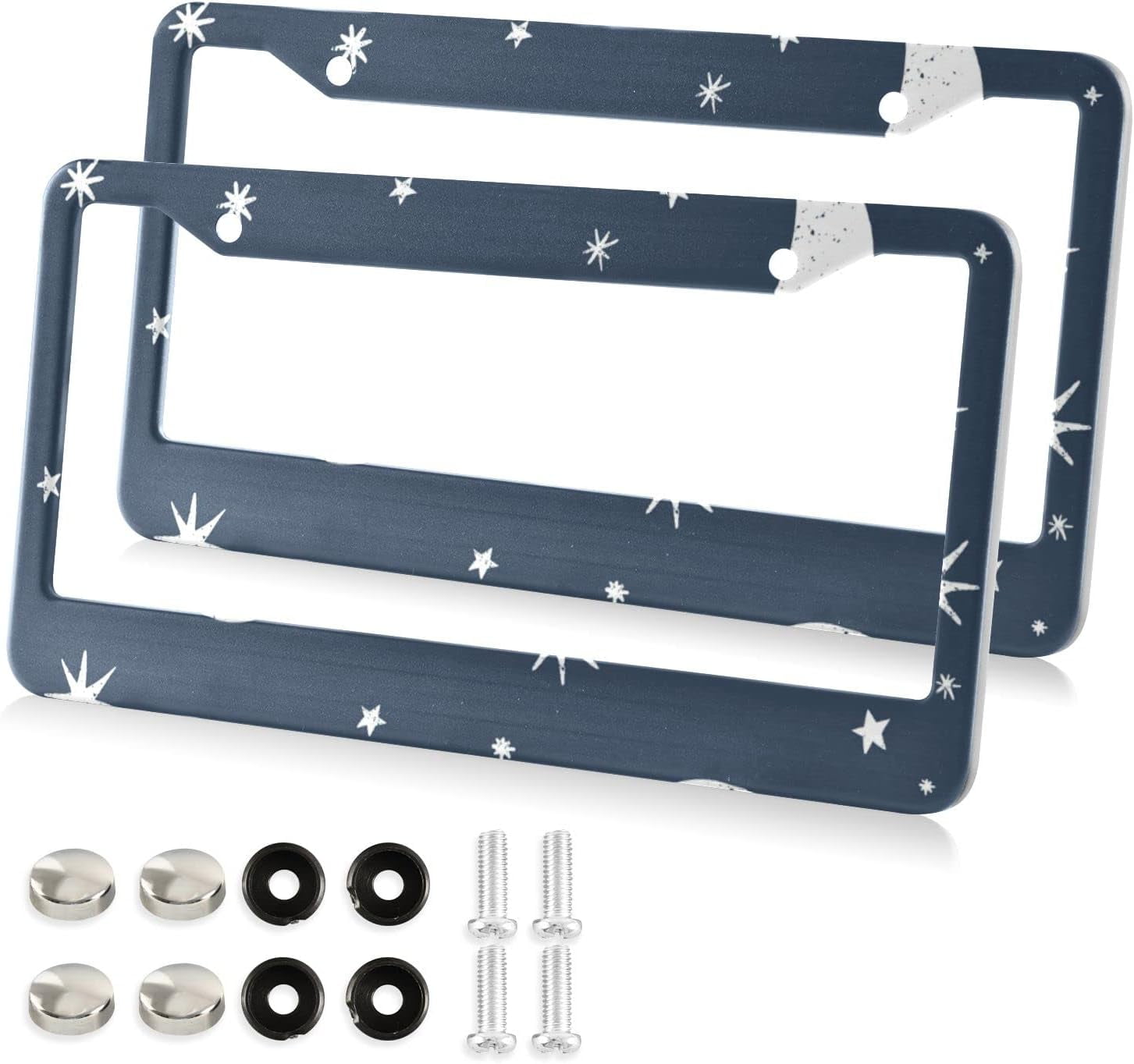 GZHJMY Moon Stars and Clouds on The Midnight Sky License Plate Frames ...