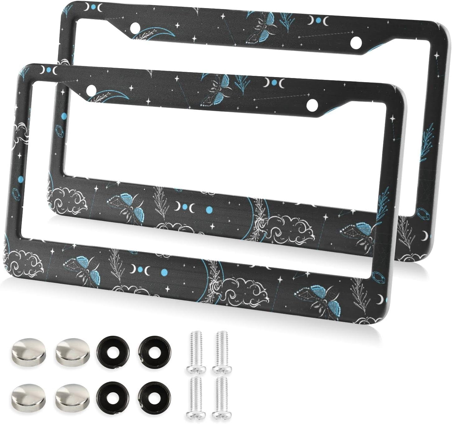 GZHJMY Moon Stars Constellations Witchery License Plate Frames for ...
