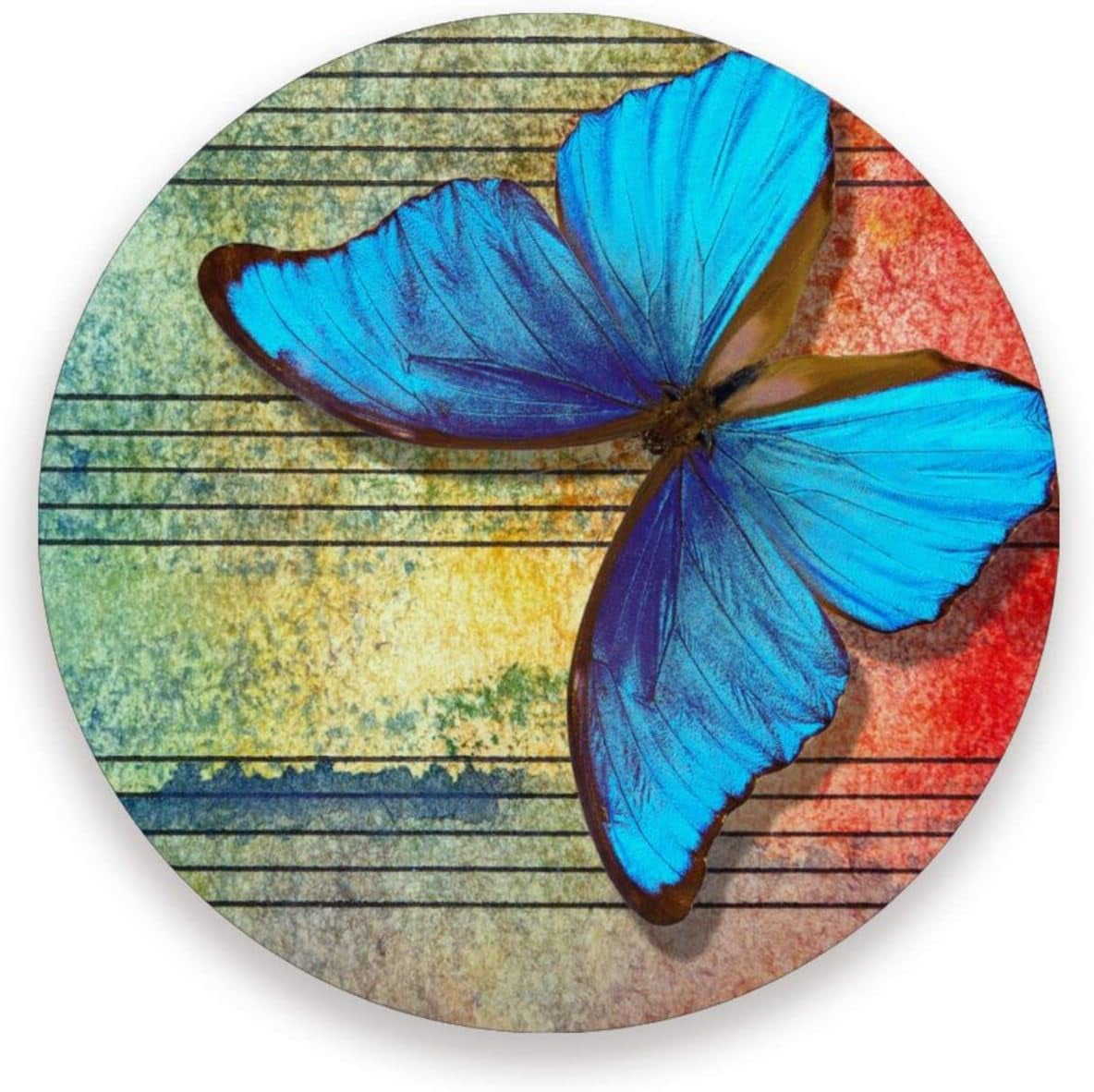GZHJMY Morpho Blue Butterfly Coasters for Drinks Set of 2, Absorbent ...