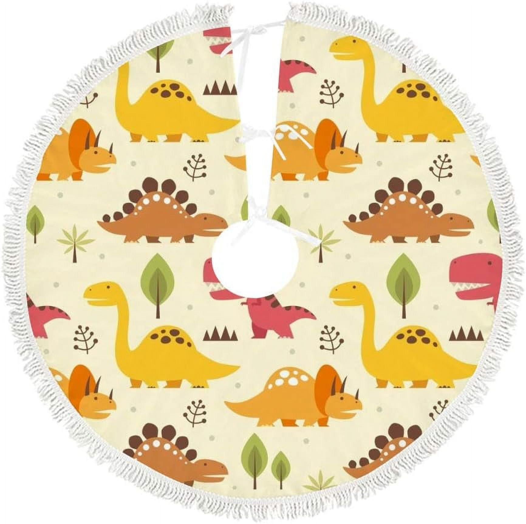 GZHJMY Multicolor Dinosaurs in Forest Christmas Tree Skirt 36" for ...