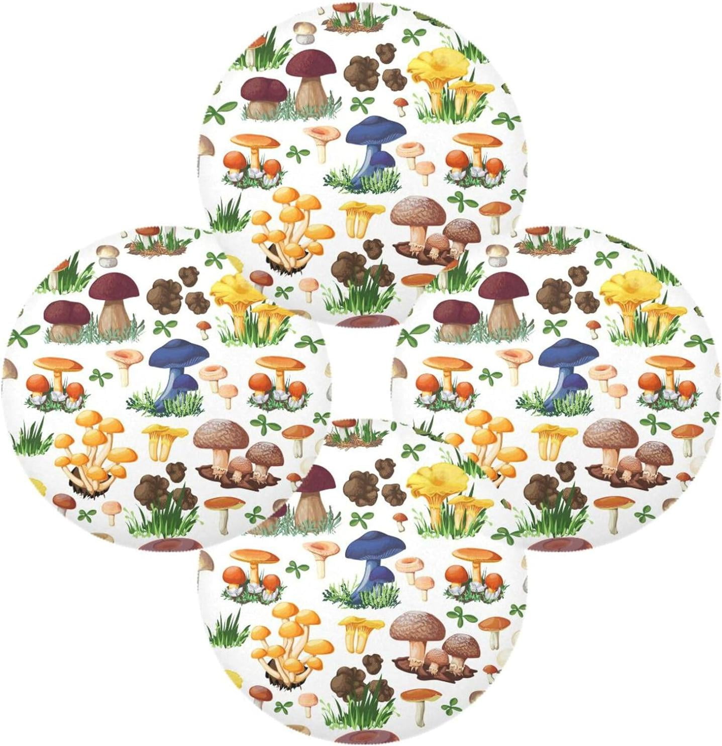 GZHJMY Mushroom Fungus Round Placemats, 4 Pack Table Mats for Kitchen ...