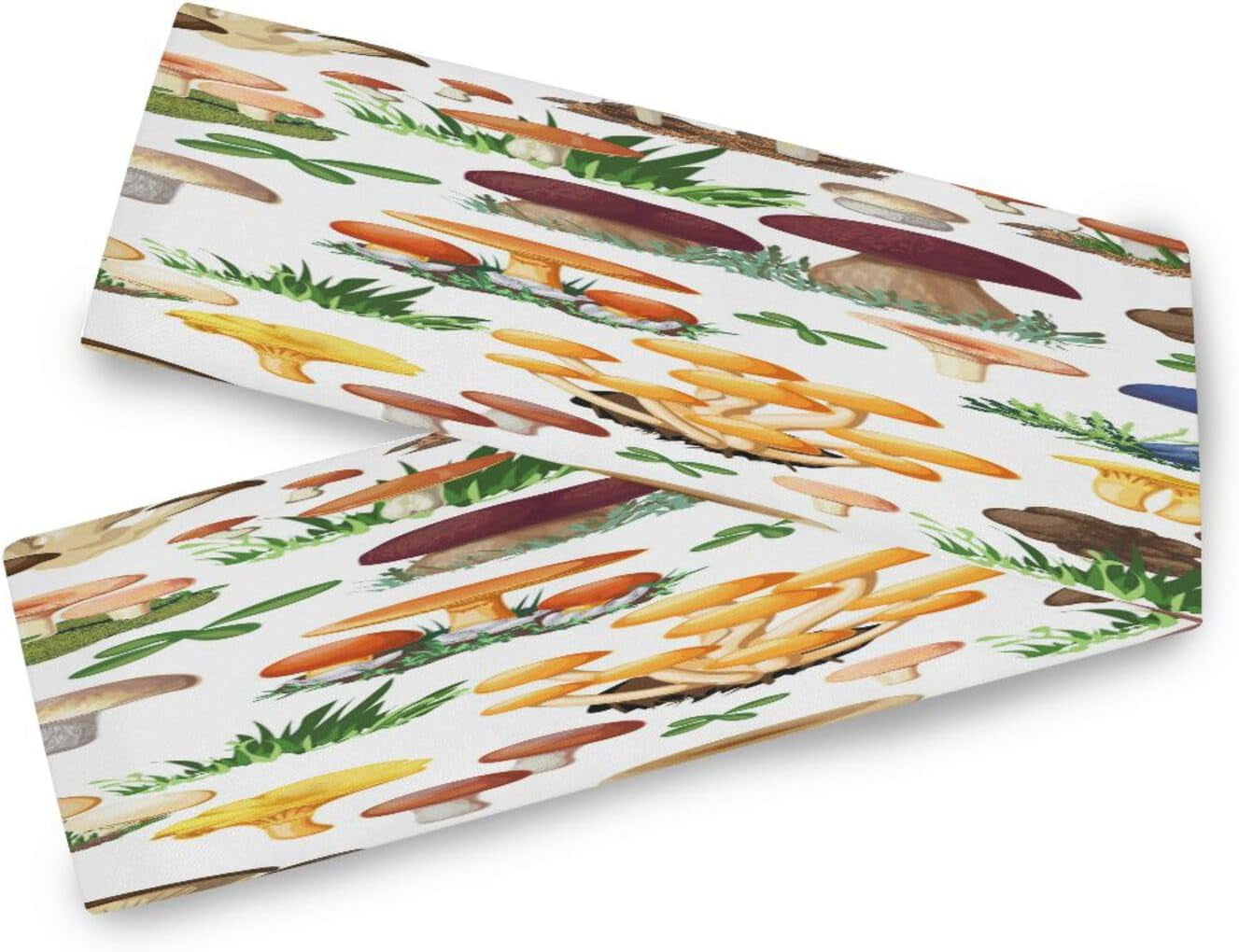 GZHJMY Mushroom Fungus Table Runner Machine Washable Polyester Table ...