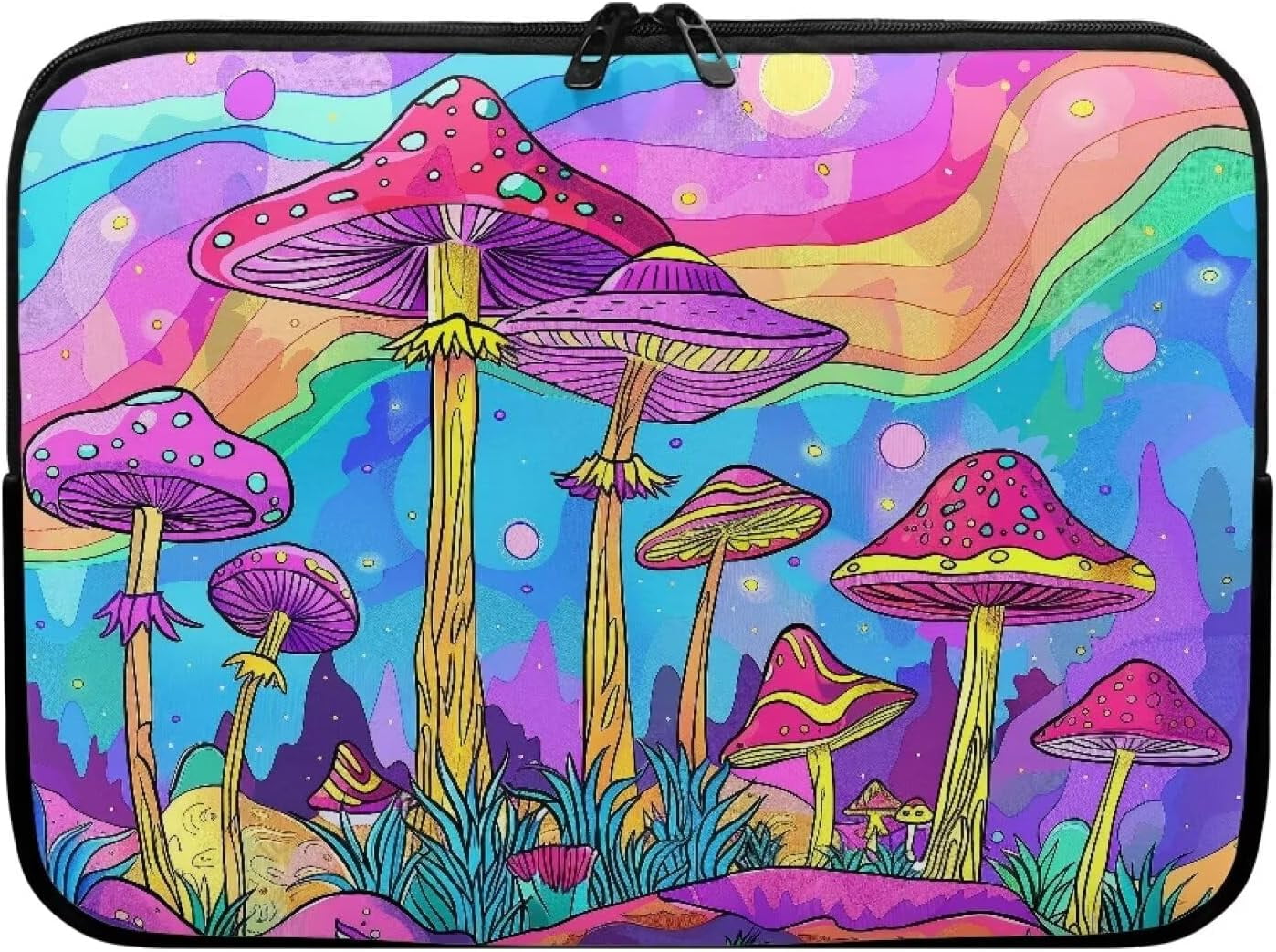 GZHJMY Mushroom Rainbow Pattern Laptop Bag, 10 Inch Computer Carrying ...
