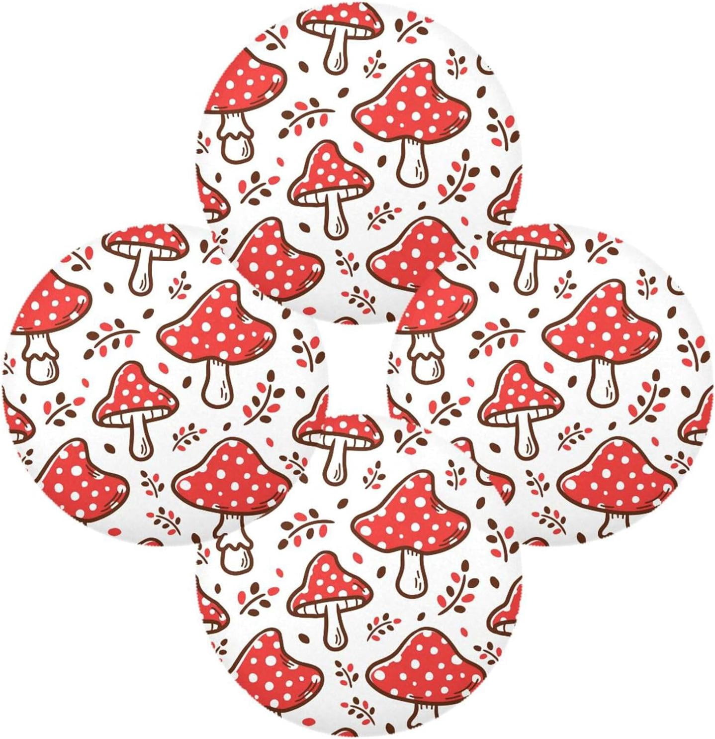 GZHJMY Mushroom Round Placemats Set of 4,Non-Slip Heat Resistant ...