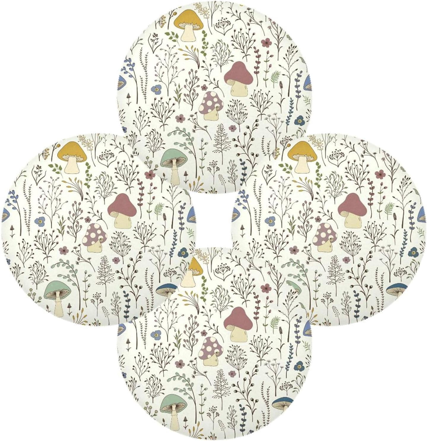 GZHJMY Mushroom Round Placemats Set of 4,Non-Slip Heat Resistant ...
