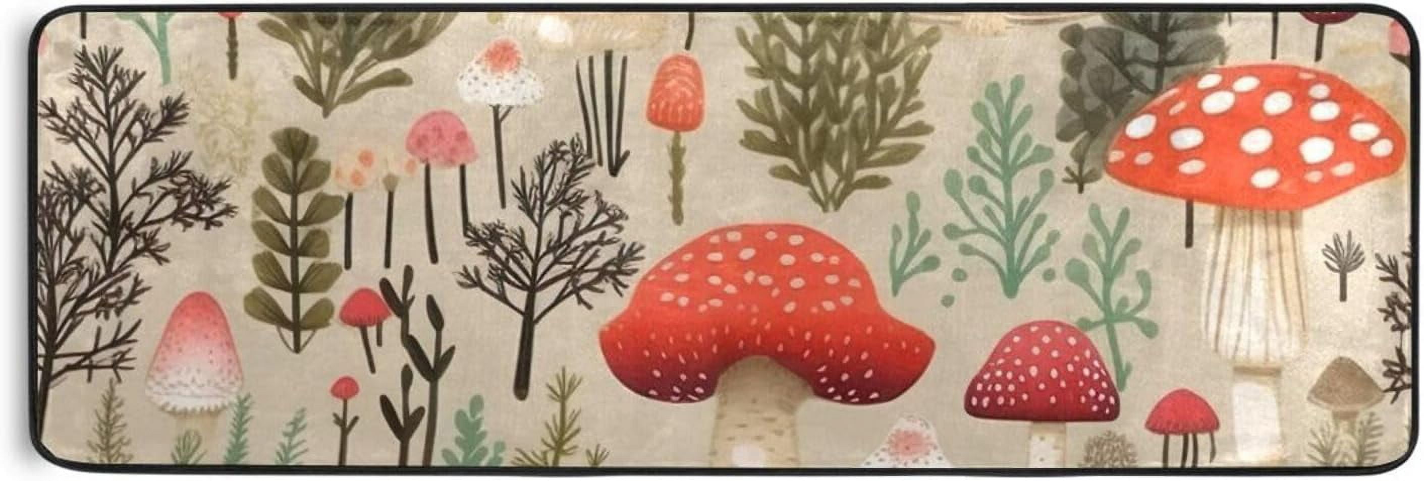 GZHJMY Mushrooms Area Rug - 2' x 6' Washable Runner Rugs with Rubber ...