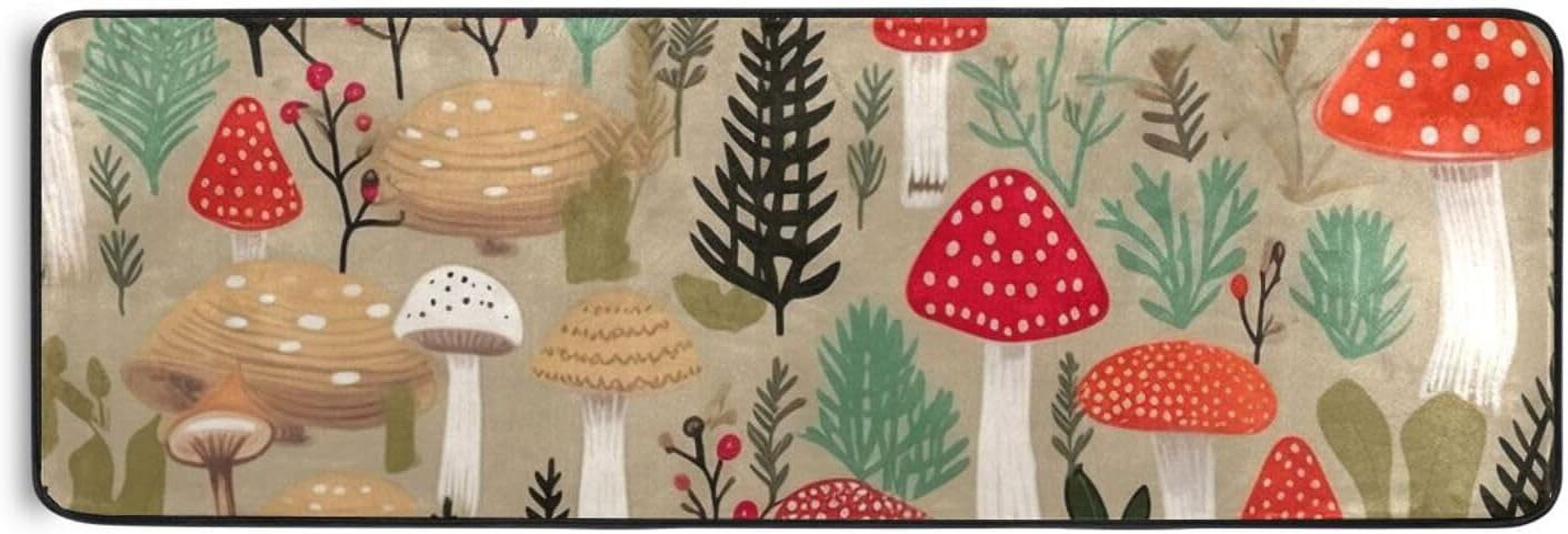 GZHJMY Mushrooms Area Rug - 2' x 6' Washable Runner Rugs with Rubber ...