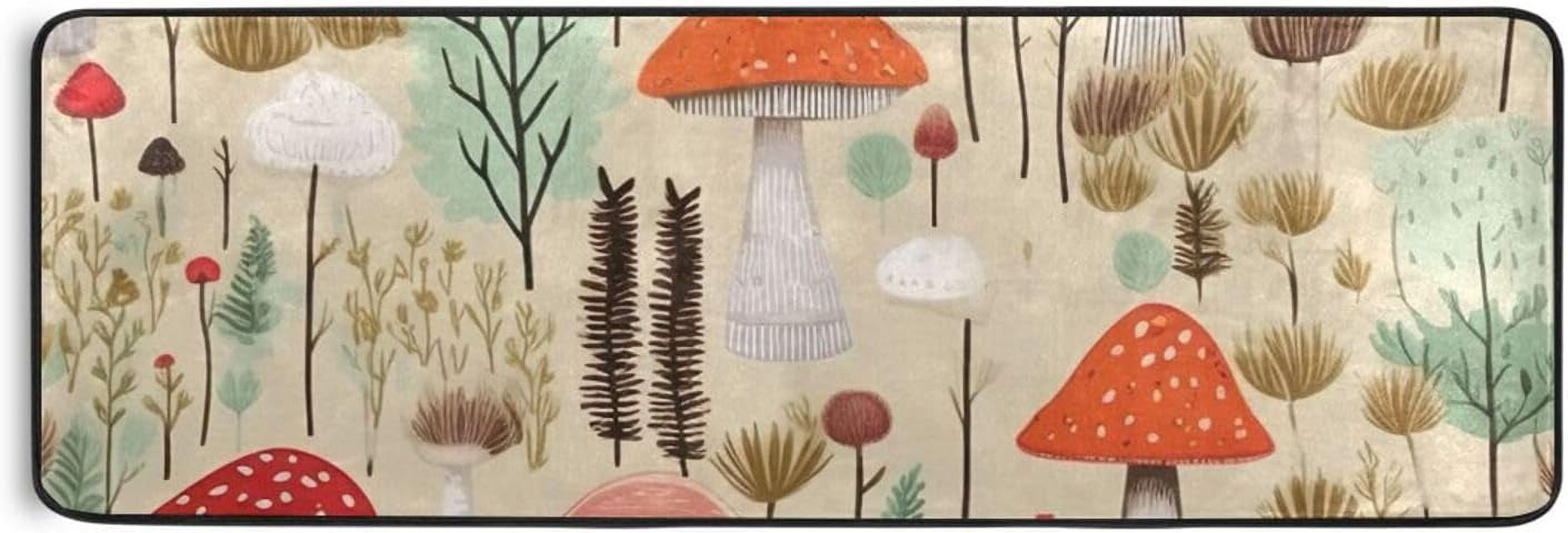 GZHJMY Mushrooms Area Rug - 2' x 6' Washable Runner Rugs with Rubber ...
