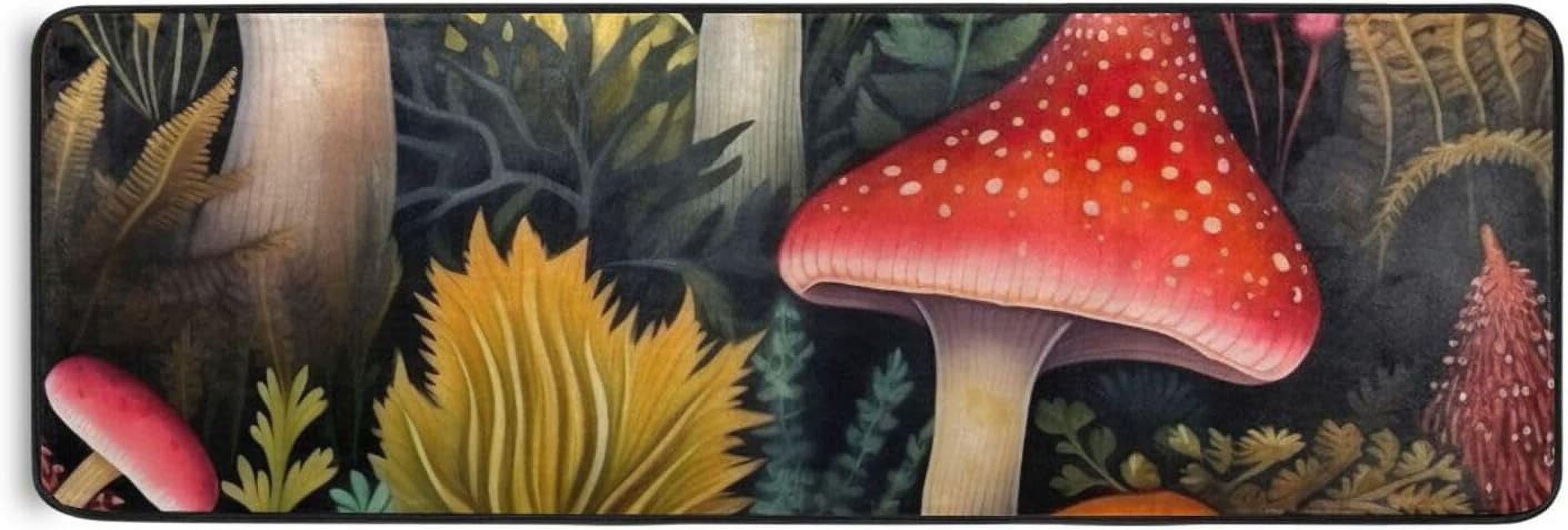 GZHJMY Mushrooms and Plants Area Rug - 2' x 6' Washable Runner Rugs ...