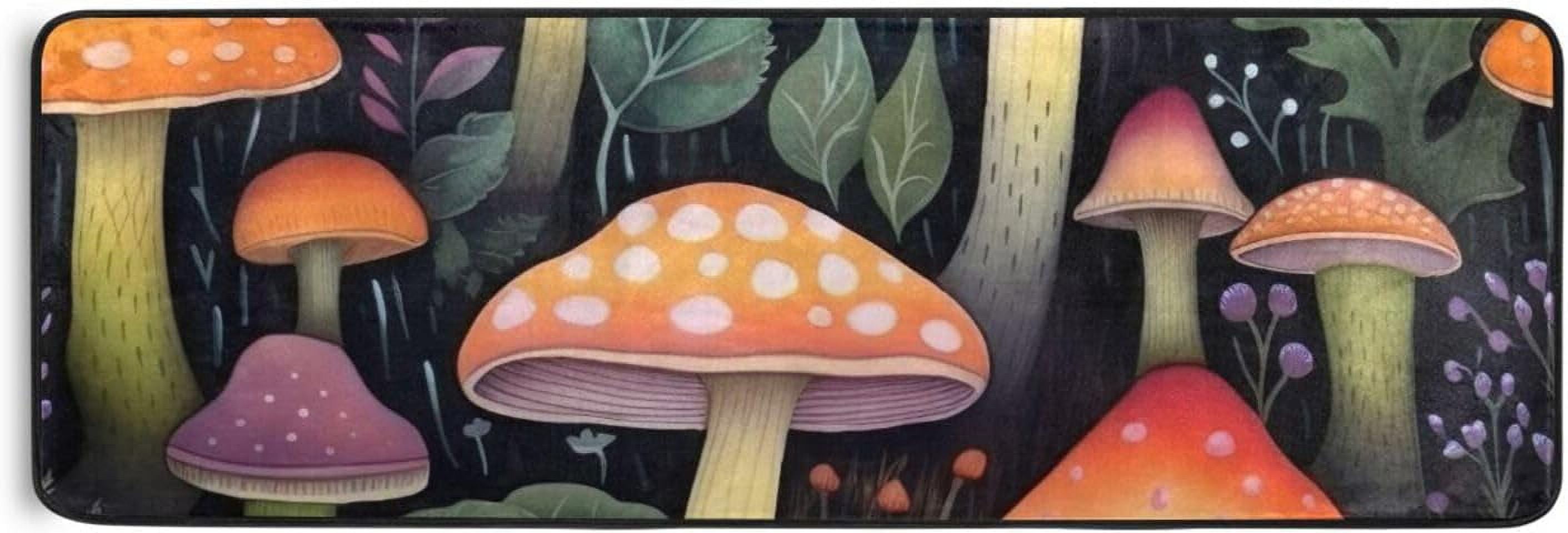 GZHJMY Mushrooms and Plants Area Rug - 2' x 6' Washable Runner Rugs ...