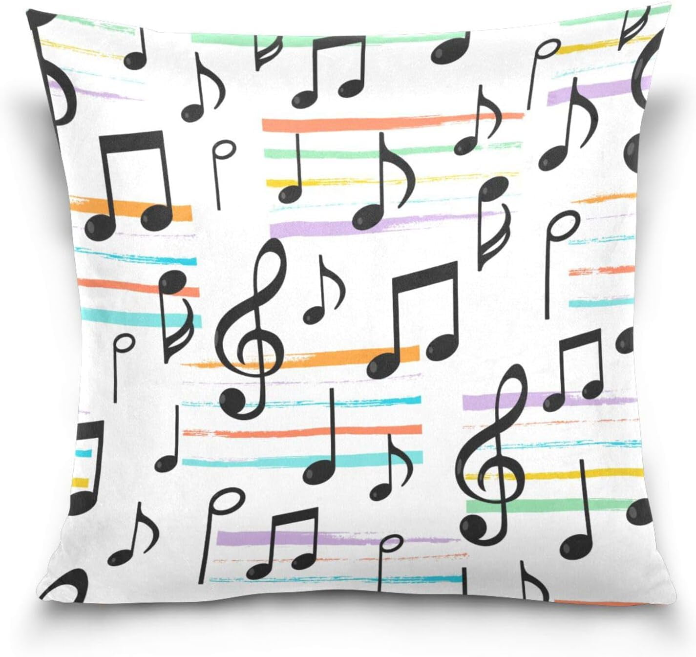 GZHJMY Music Notes Pillow Cover 16 x 16 Inch, Soft Decorative Cushion ...