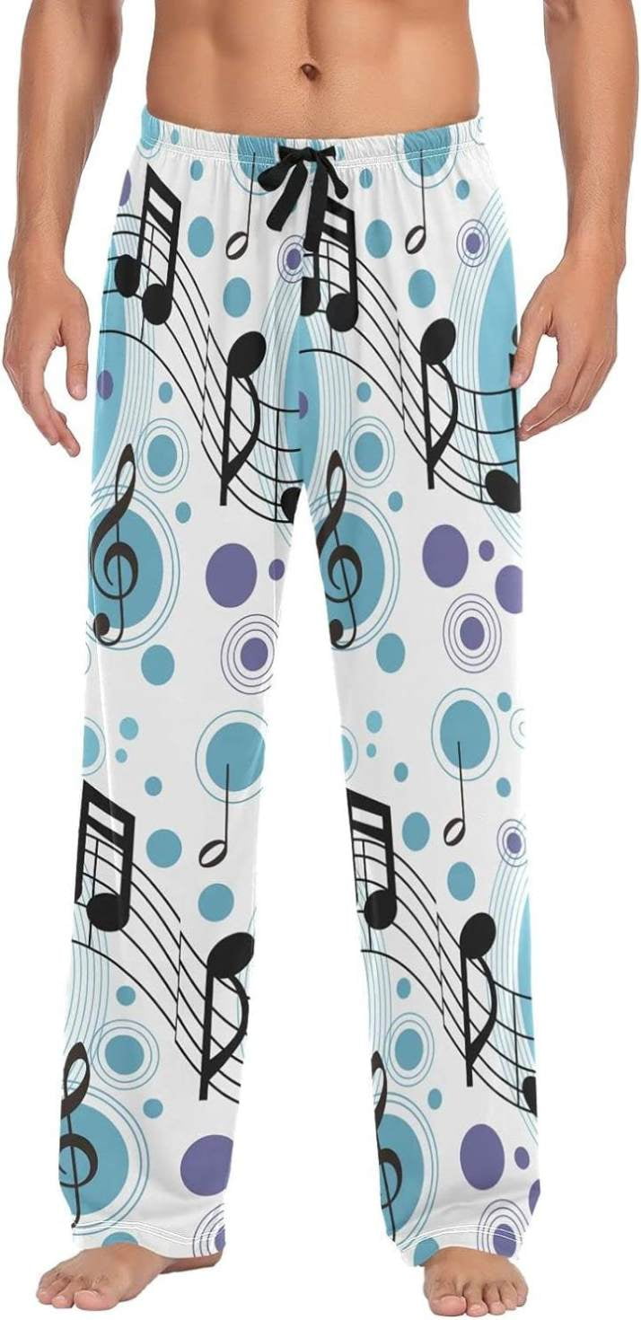 GZHJMY Musical Notes Pajama Pants for Men, Lounge Pants Lightweight Men ...