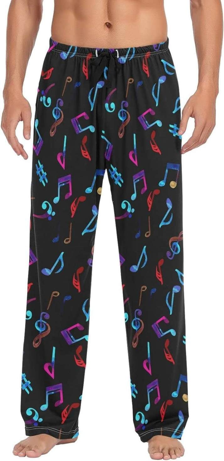 GZHJMY Musical Notes Pajama Pants for Men, Lounge Pants Lightweight Men ...