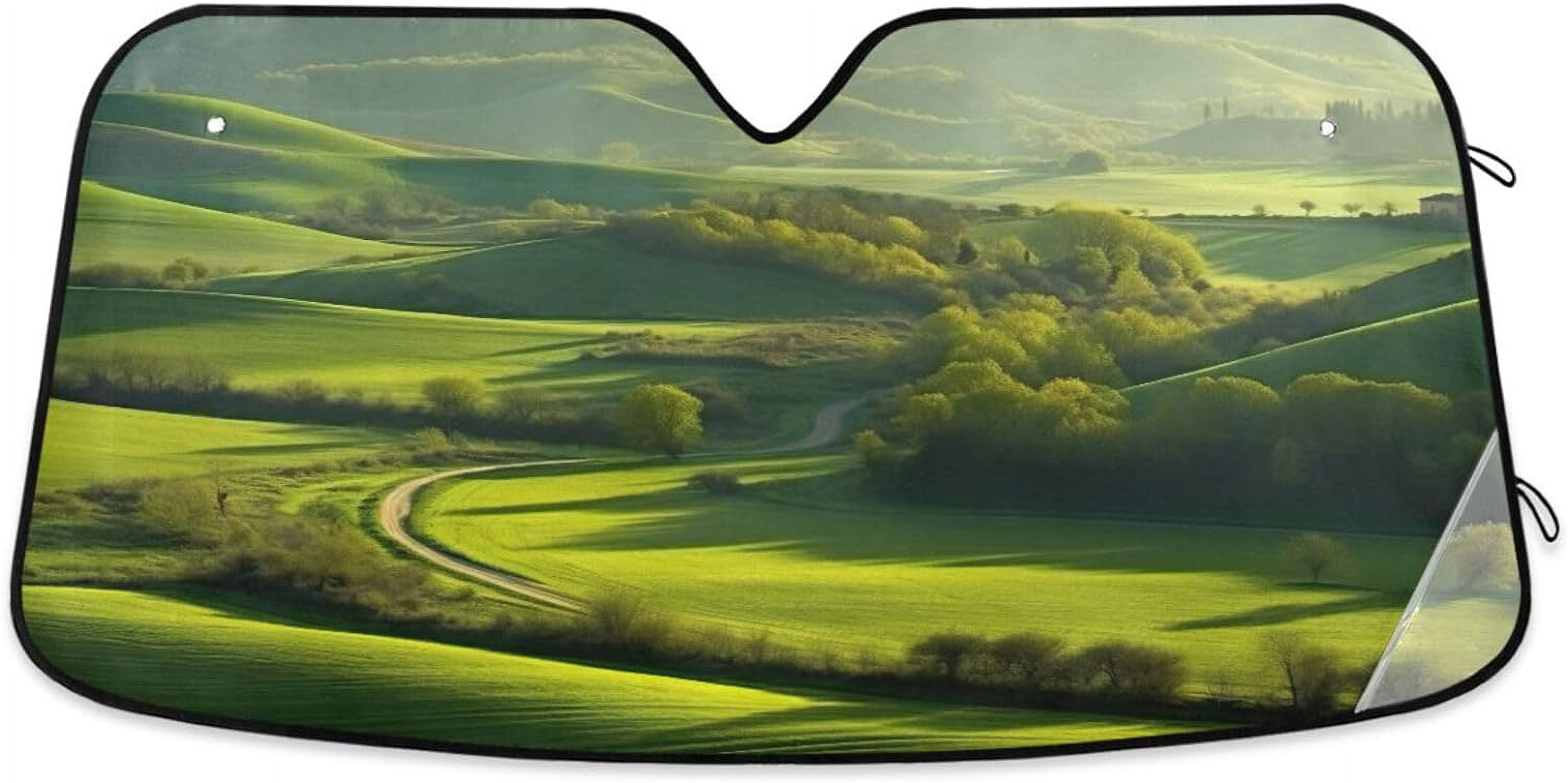GZHJMY Nature Forest Car Windshield Sun Shade Foldable Sun Shield Shade ...
