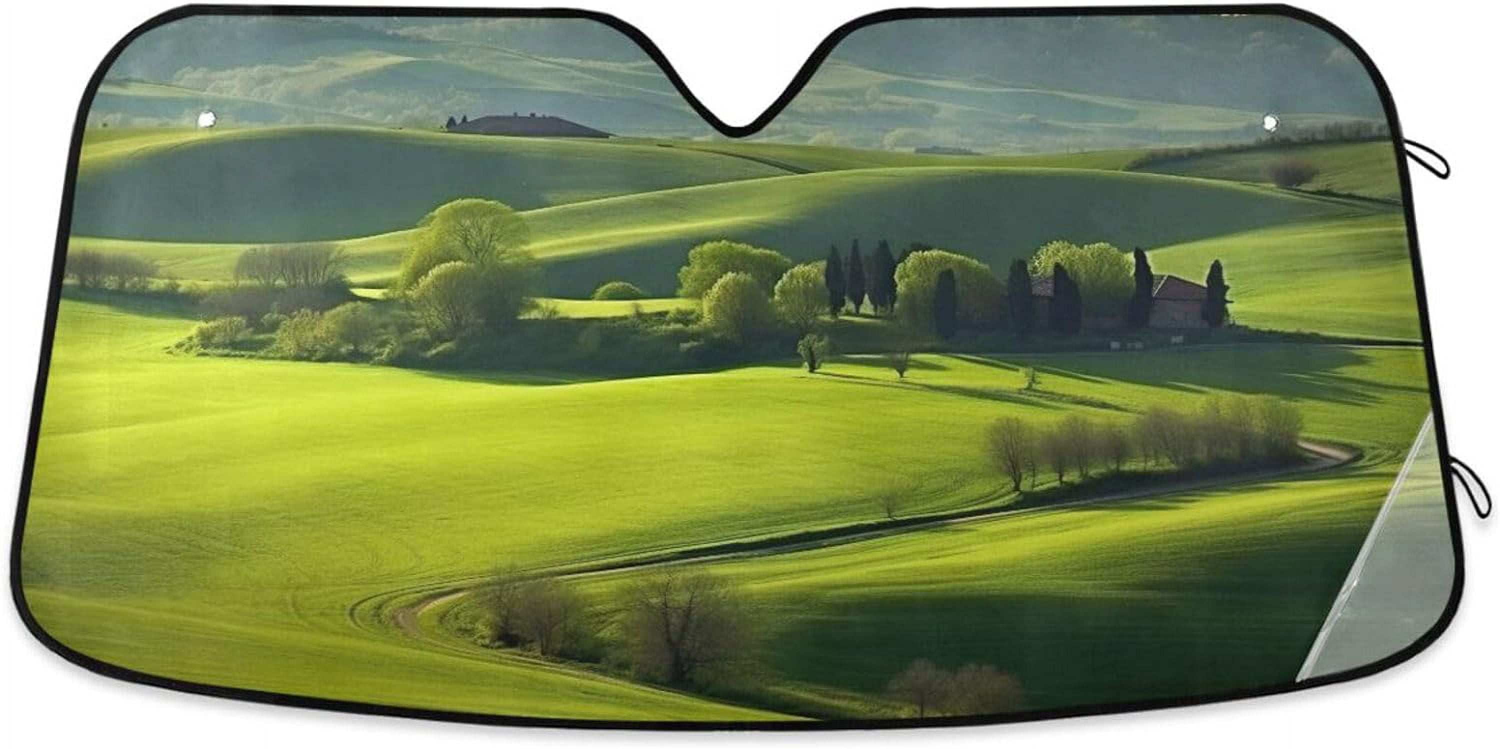 GZHJMY Nature Forest Car Windshield Sun Shade Foldable Sun Shield Shade ...