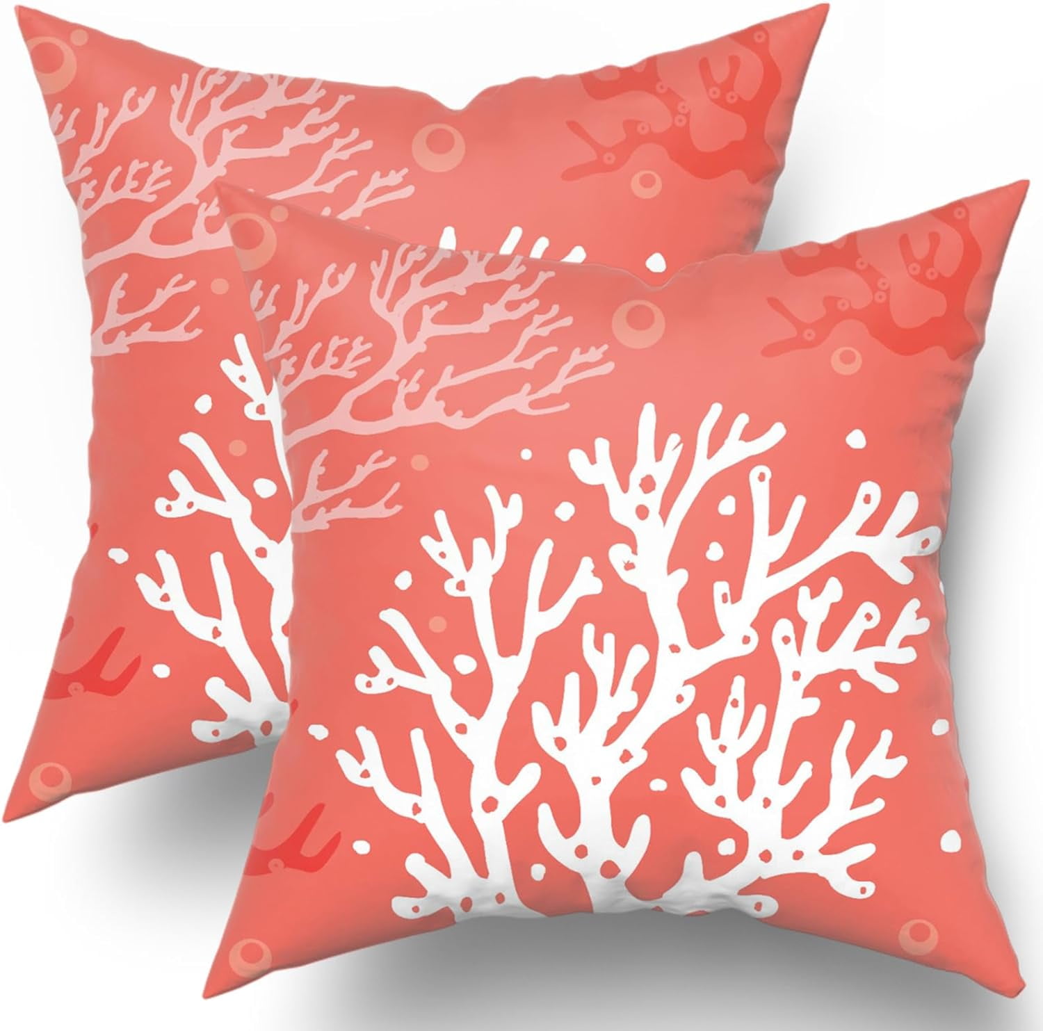 GZHJMY Nautical Coral Throw Pillow Covers Coastal Beach Ocean Themed 16 ...