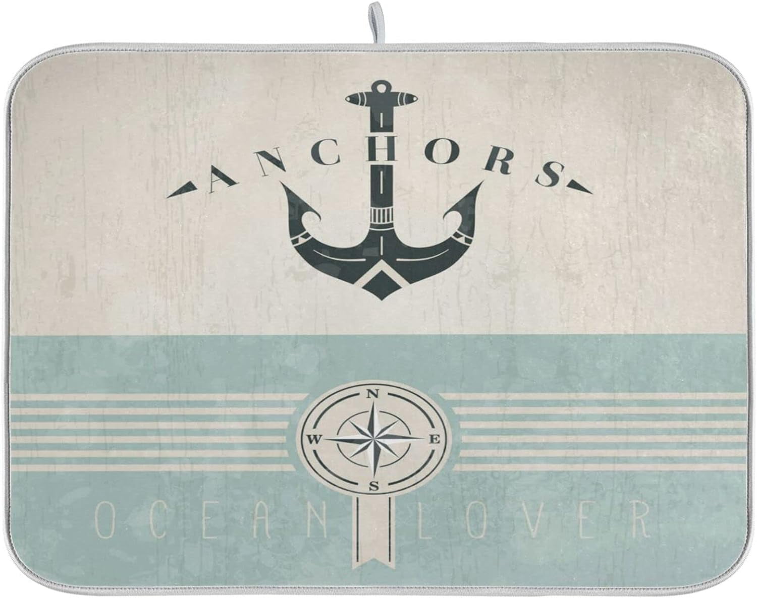 GZHJMY Nautical Vintage Anchor Compass Absorbent Dish Drying Mat ...