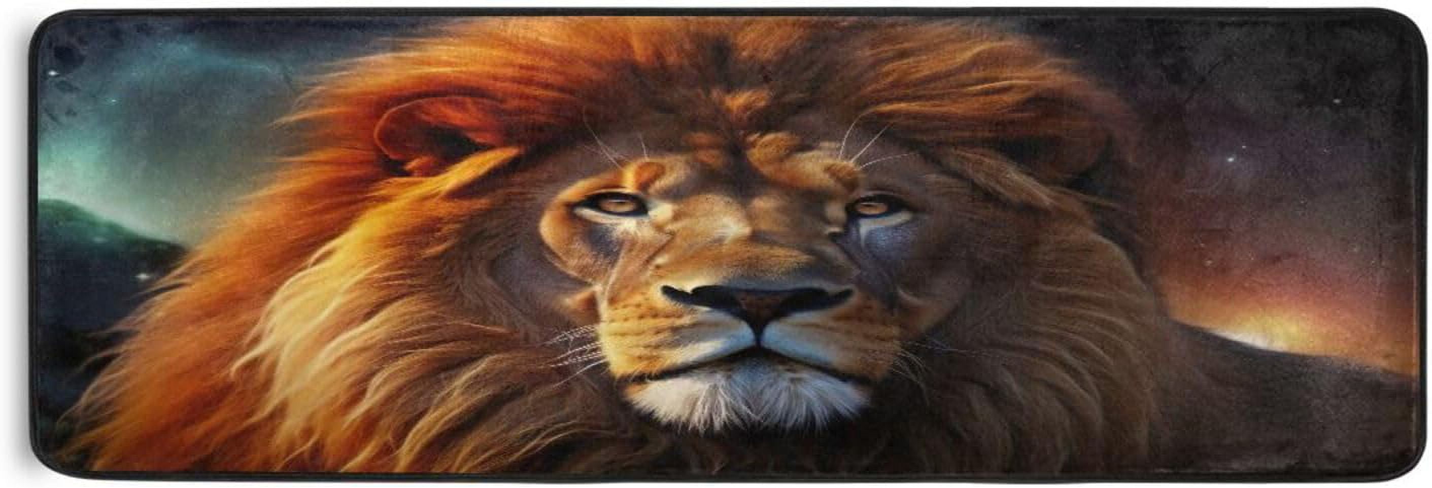 GZHJMY Night Sky Lion Area Rug - 2' x 6' Washable Runner Rugs with ...