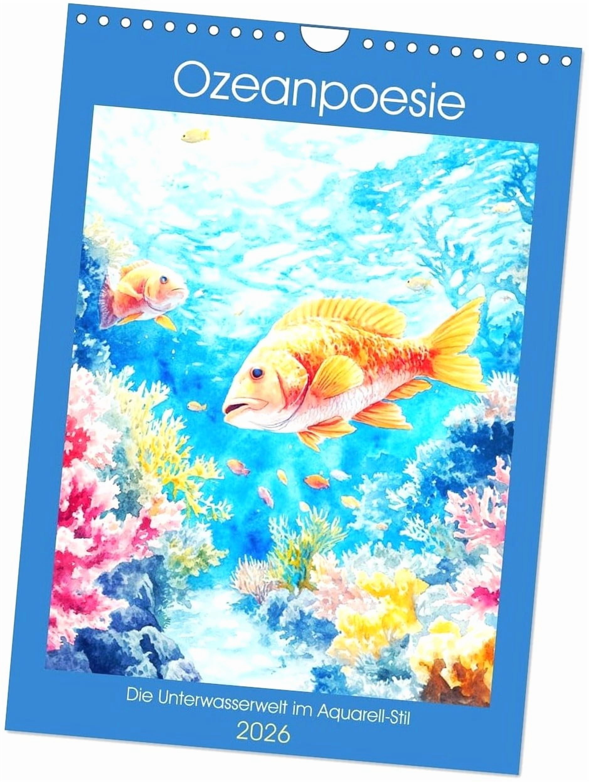 GZHJMY Ocean Poetry: Underwater Watercolor Style, US Version (Wall ...