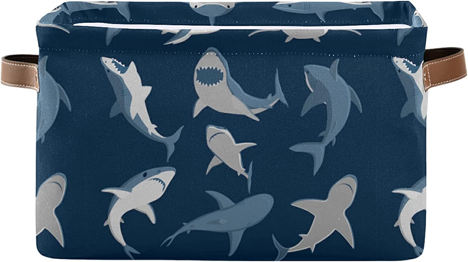 GZHJMY Ocean Sharks Storage Bin Collapsible with Handle, 1PCS Rectangle ...